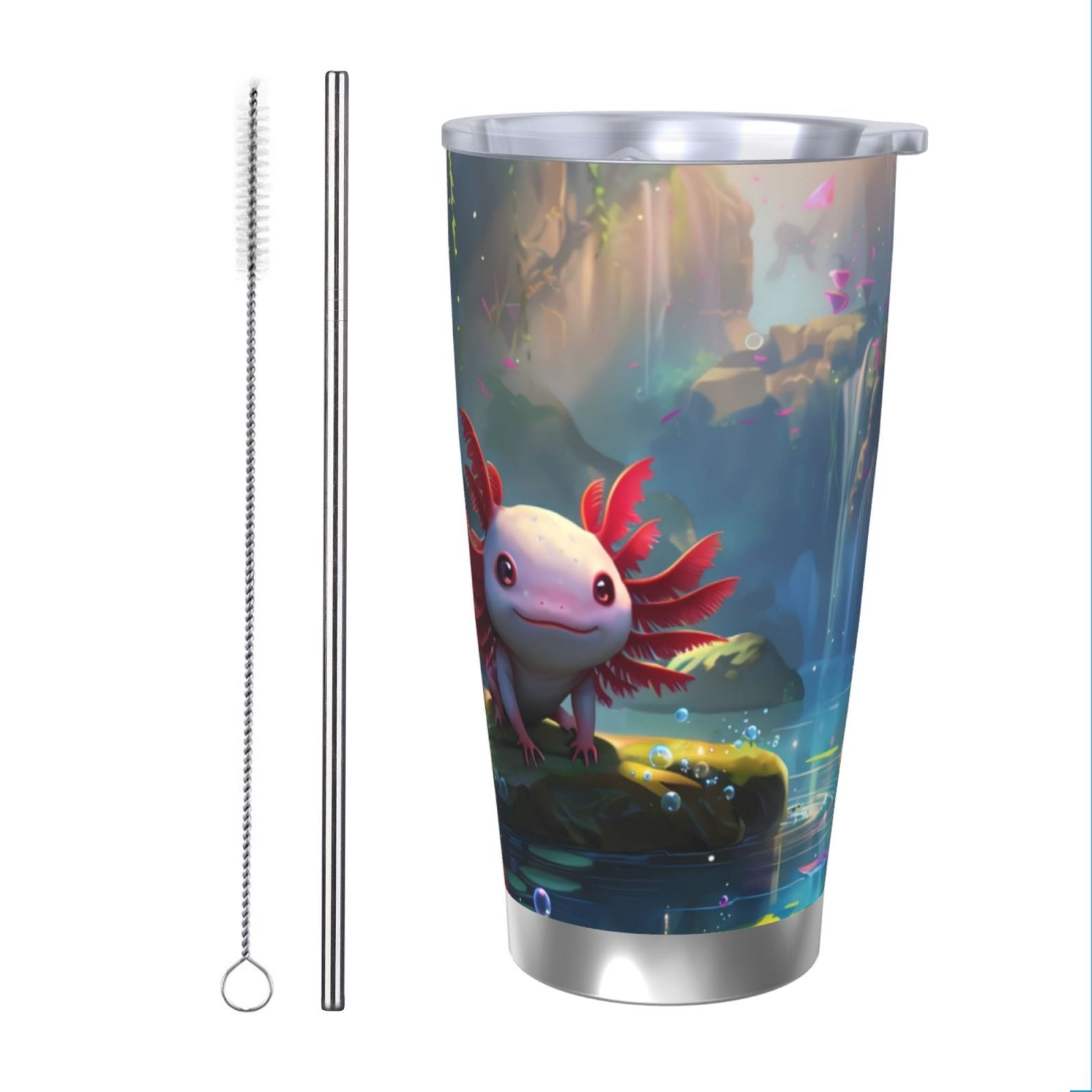 Vsdgher Pond Cute Axolotl 20 Oz Stainless Steel Vacuum Insulated ...