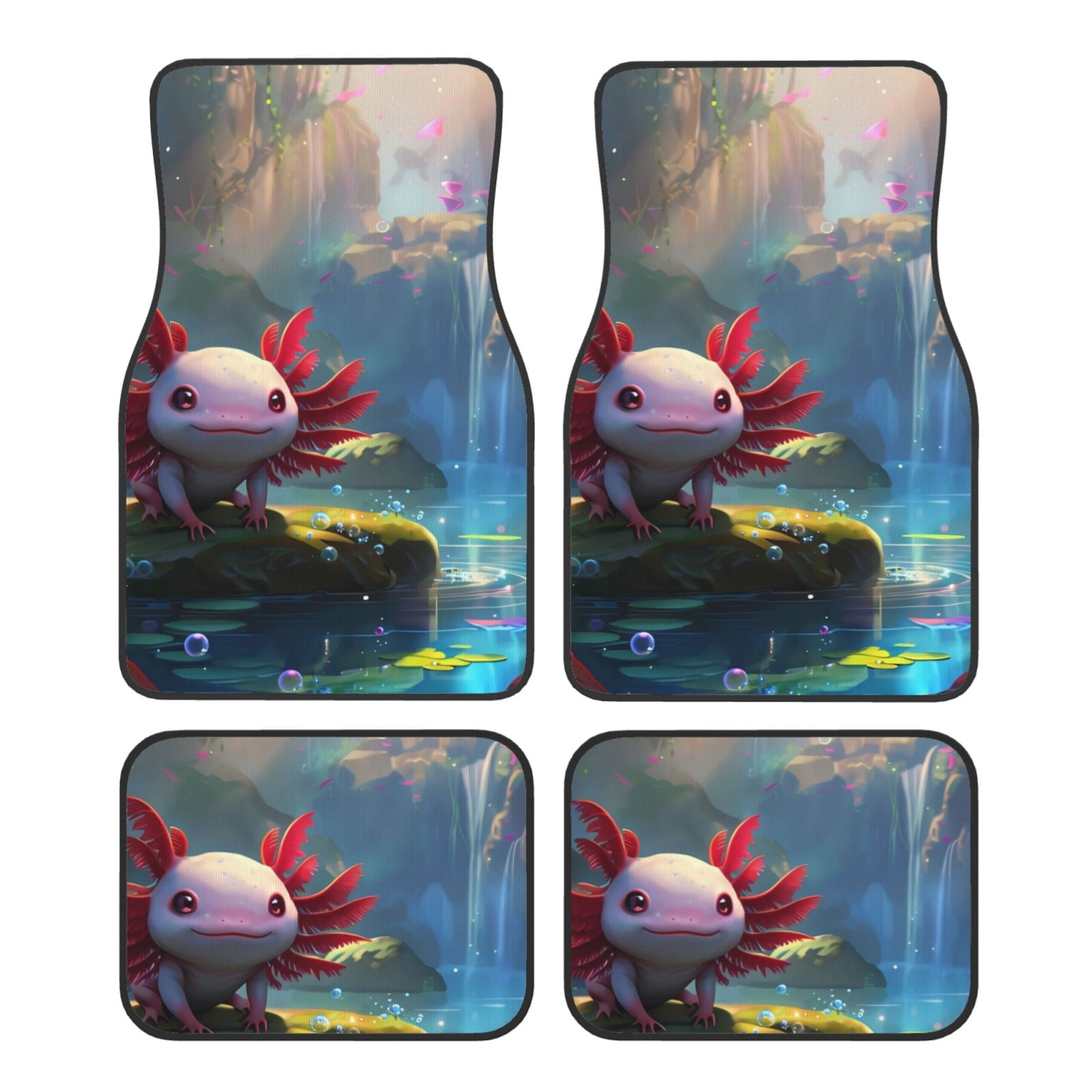 Vsdgher Pond Cute Axolotl Car Foot Mat Set of 4 Pieces Universal Floor ...