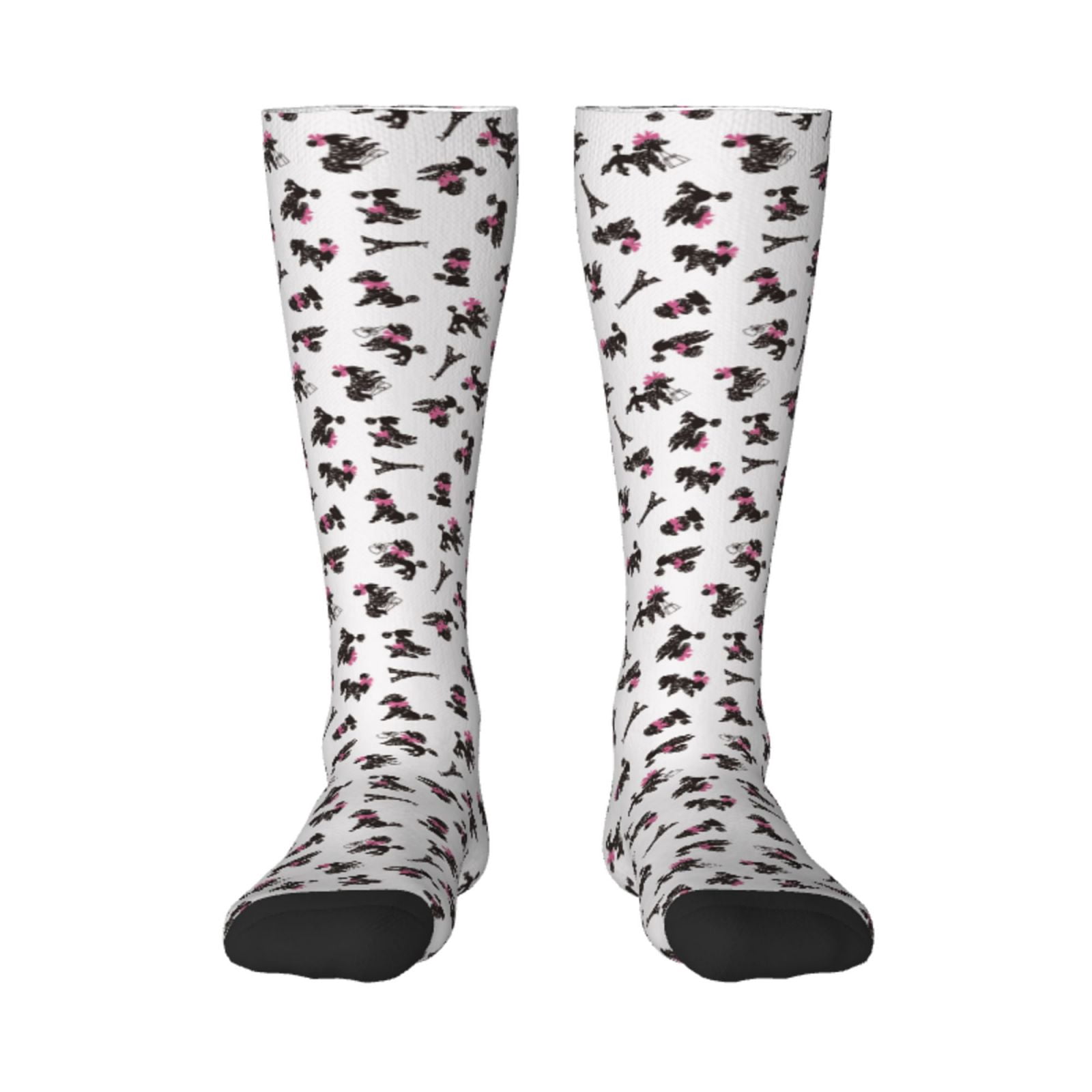 Vsdgher Poodle Dog Print Thigh High Socks Extra Long Stretchy Sock ...