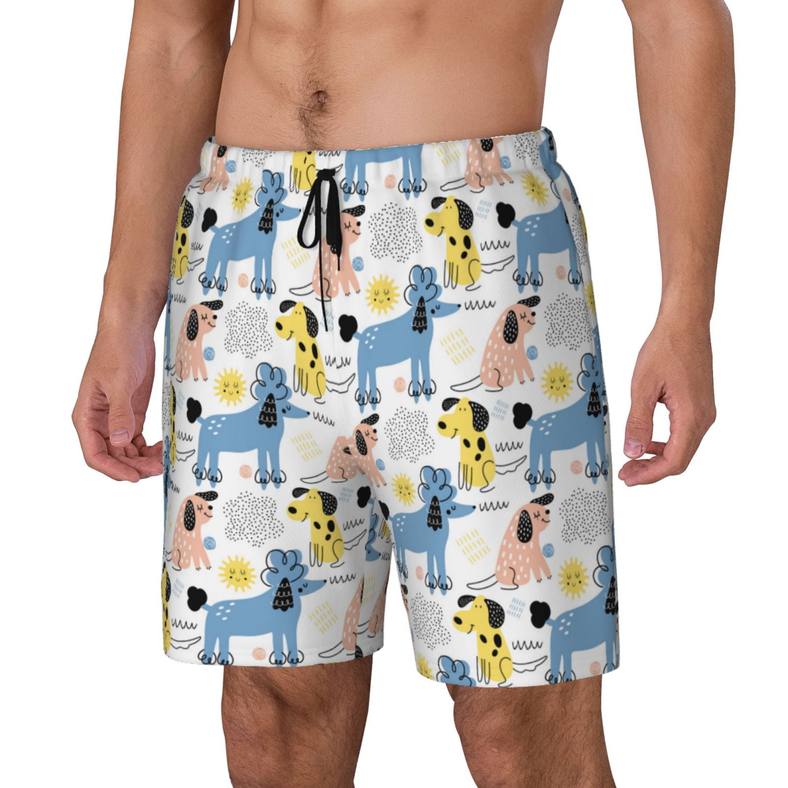 Vsdgher Poodle Dog for Mens Swim Trunks with Compression Liner Swim ...