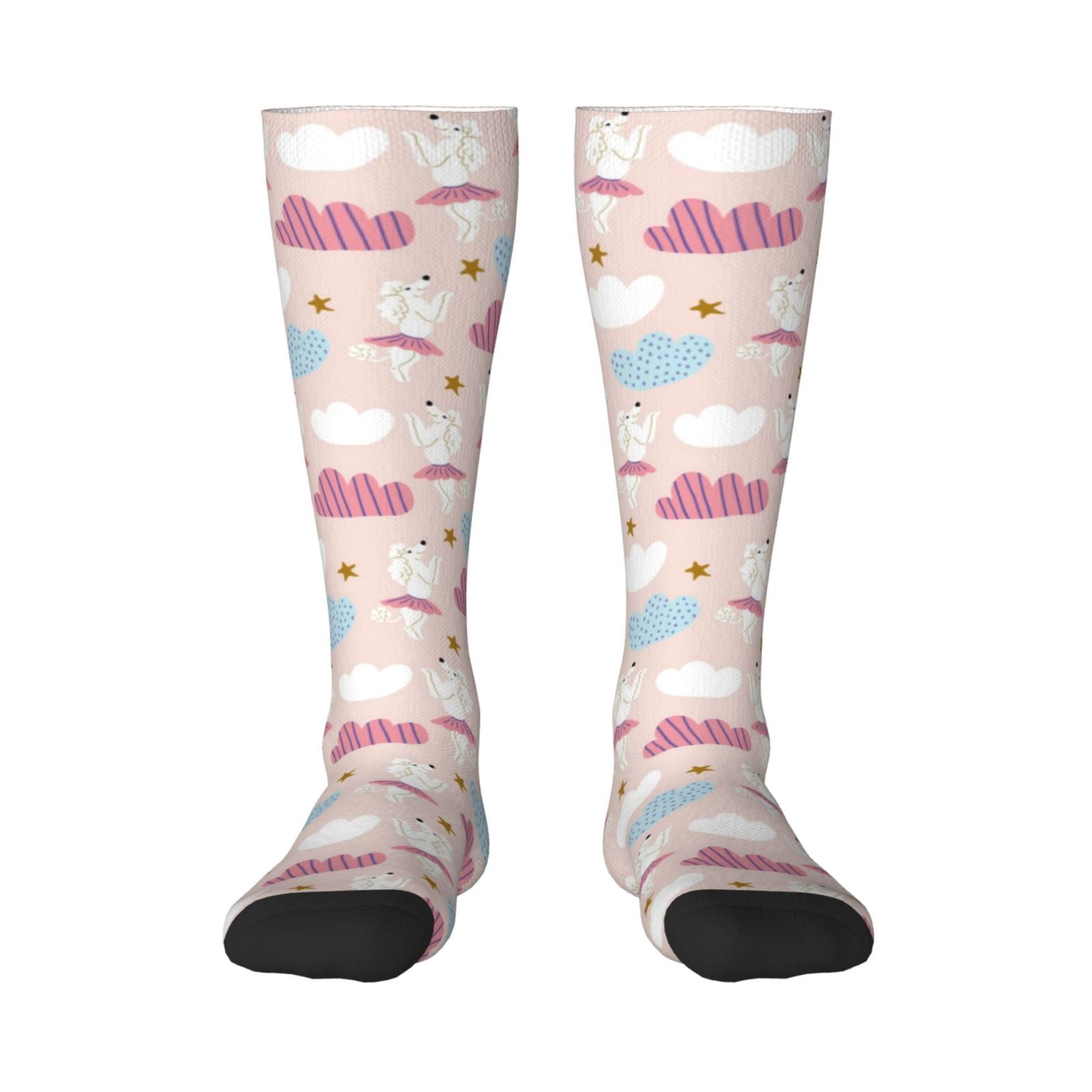 Vsdgher Poodle In Ballet Skirts Dancing Print Thigh High Socks Extra ...