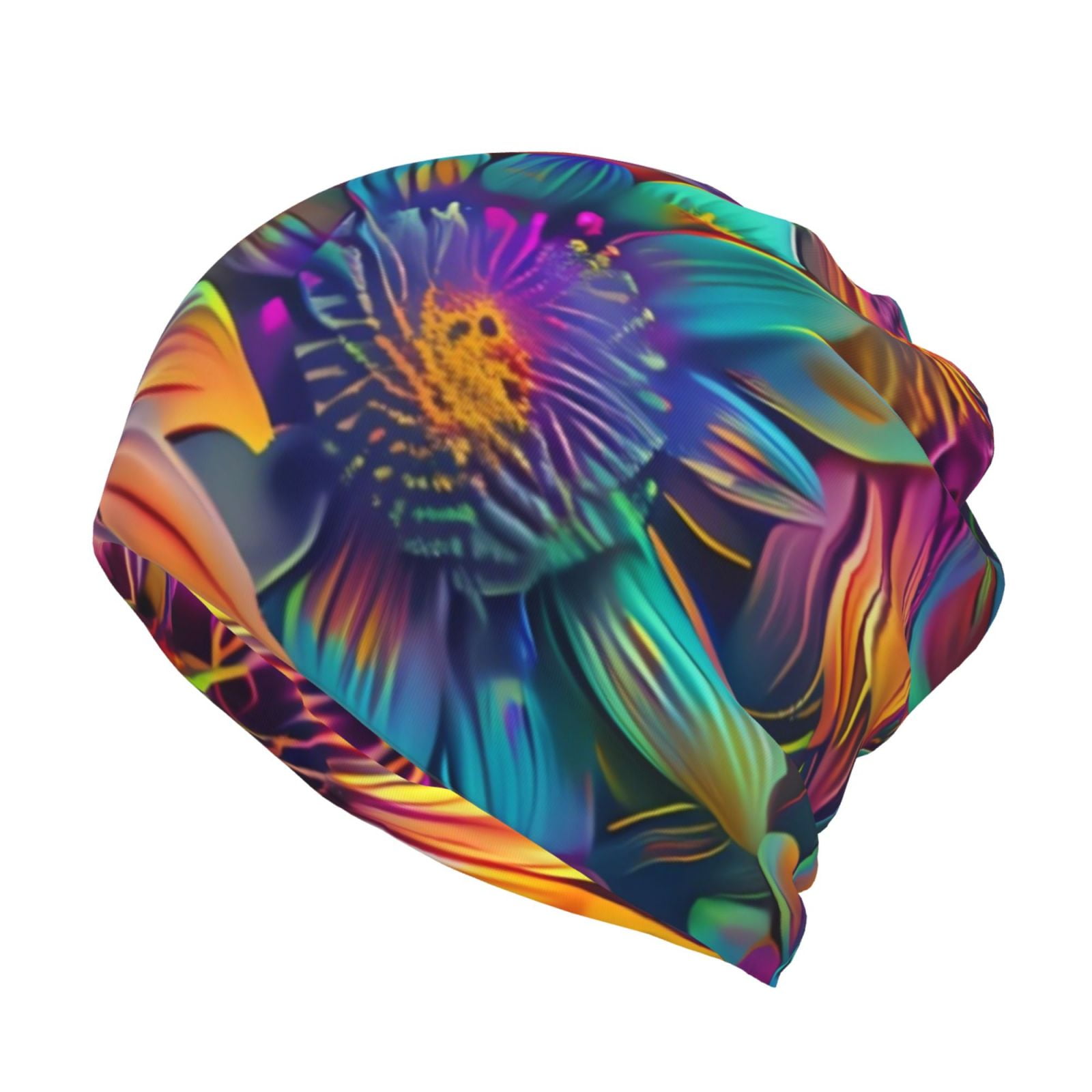 Vsdgher Psychedelic Sunflowers Slouchy Beanie Hat for Men/Women, Skull ...