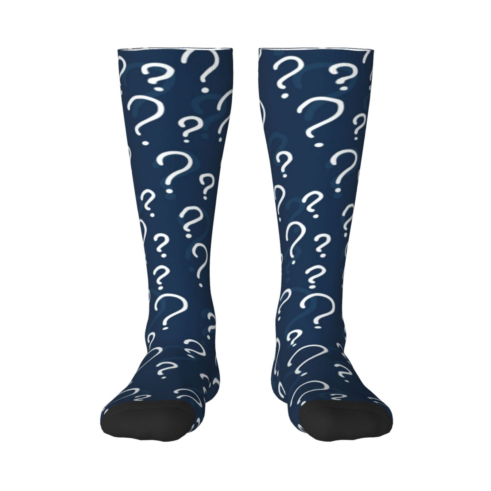 Vsdgher Question Marks Print Thigh High Socks Extra Long Stretchy Sock ...