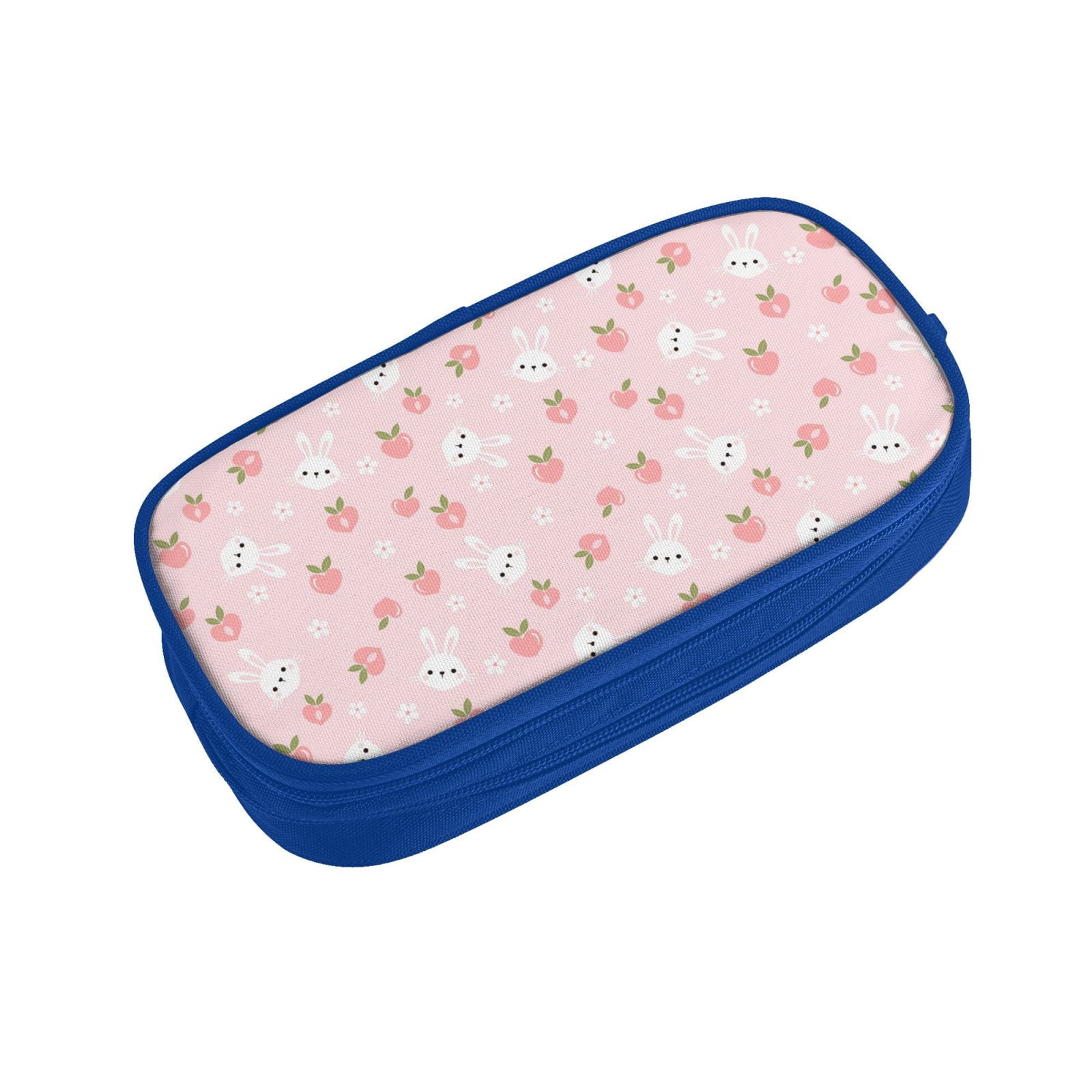Vsdgher Rabbit And Peach Print Large Capacity Pencil Case Pouch with ...