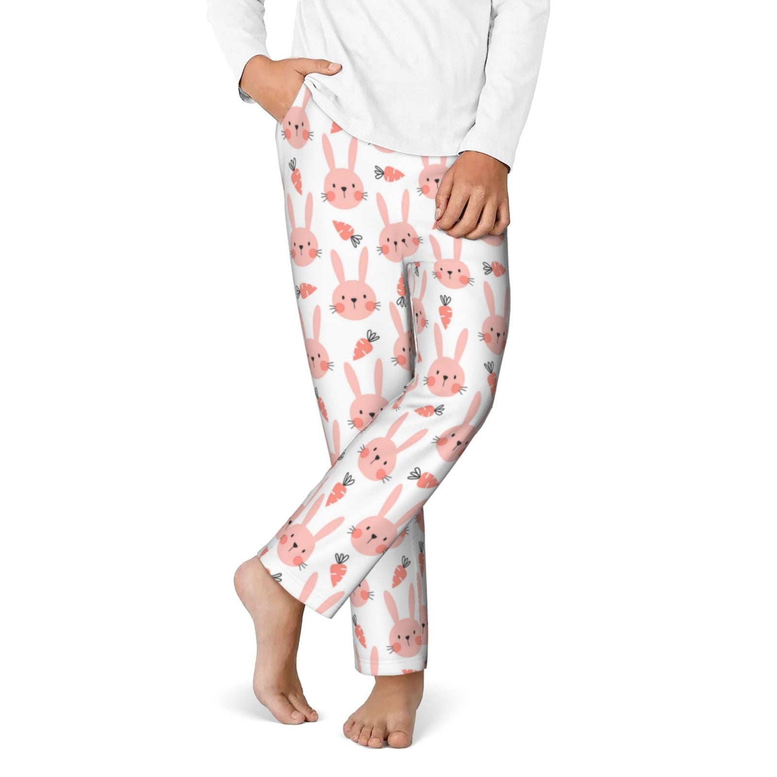 Vsdgher Rabbit Is And Carrots Print Kids Pajama Pants,Long Sleep Plaid ...