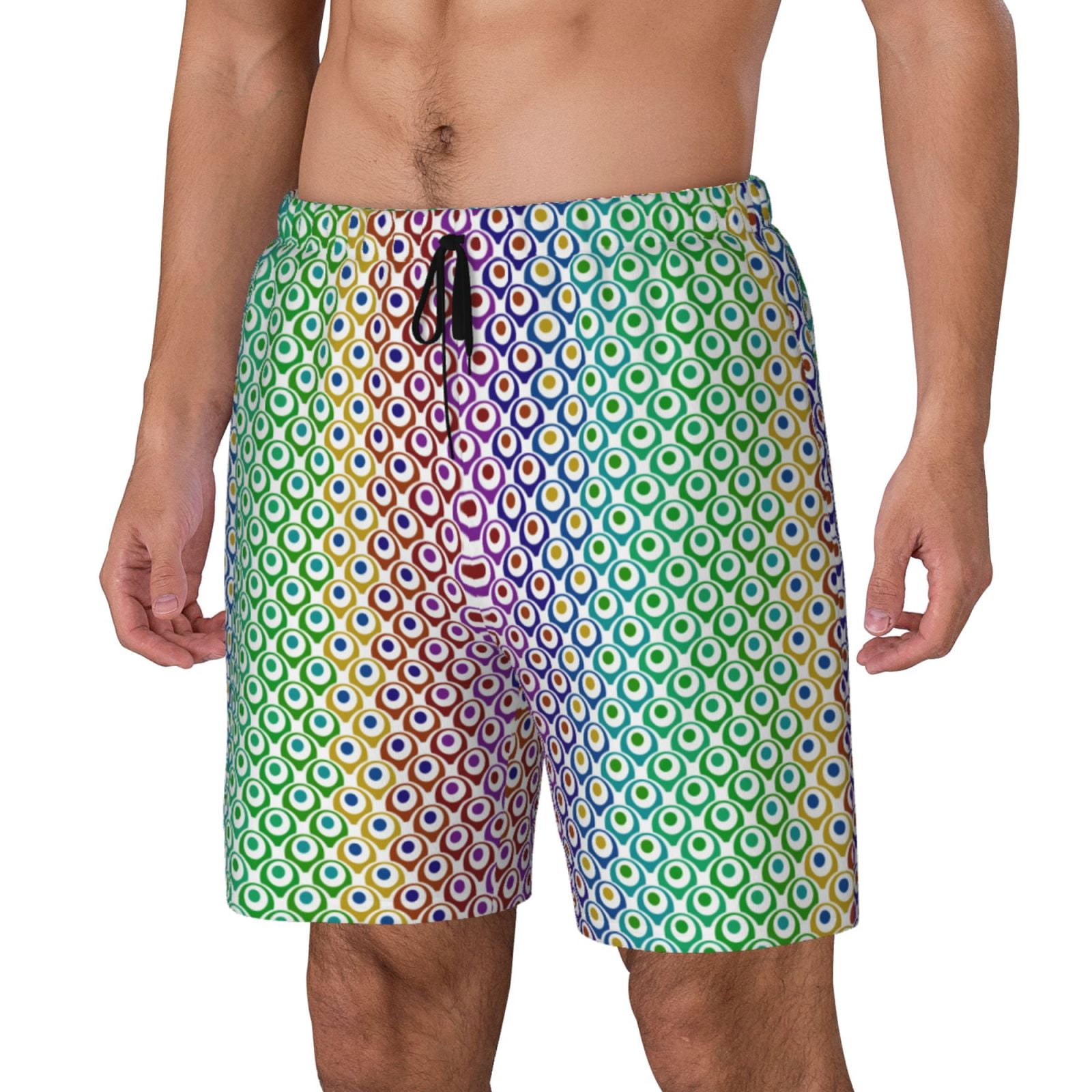 Vsdgher Rainbow Peacock Feathers for Mens Swim Trunks with Compression ...