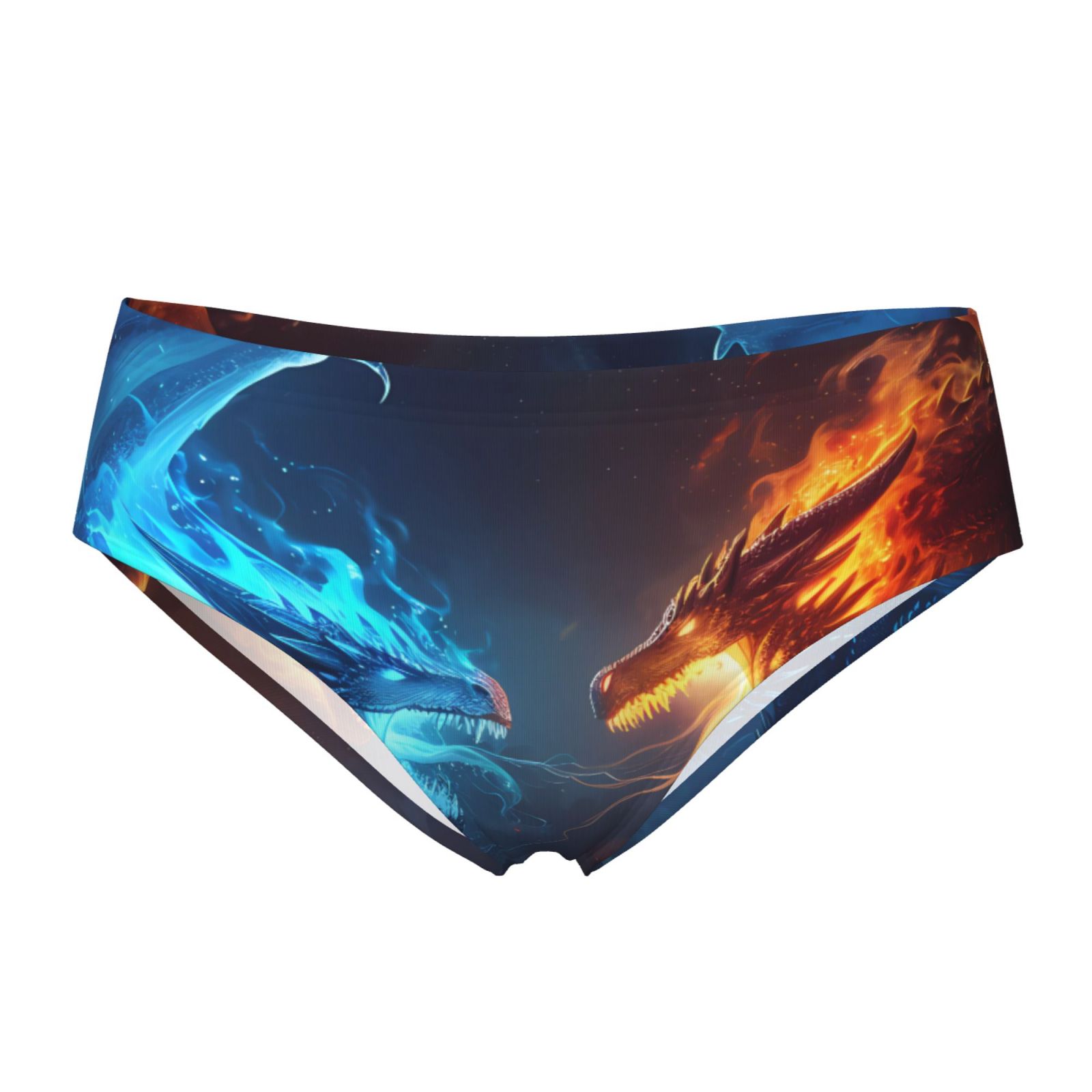 Vsdgher Red And Blue Fire Dragon C Pattern Women's Underwear Low ...