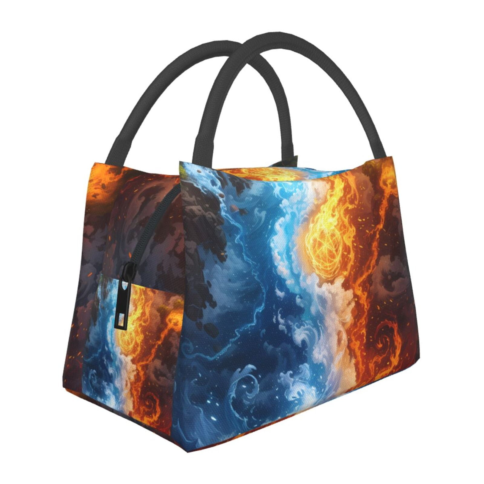 Vsdgher Red And Blue Flame Waves Print Insulated Reusable Bags with ...