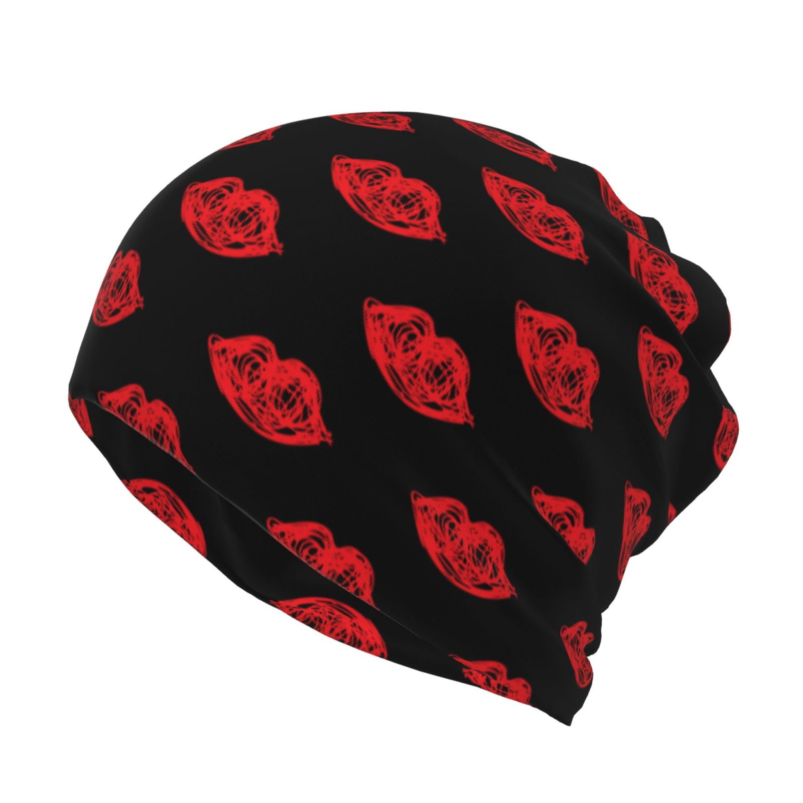 Vsdgher Red Beautiful Lips Slouchy Beanie Hat for Men/Women, Skull Cap ...