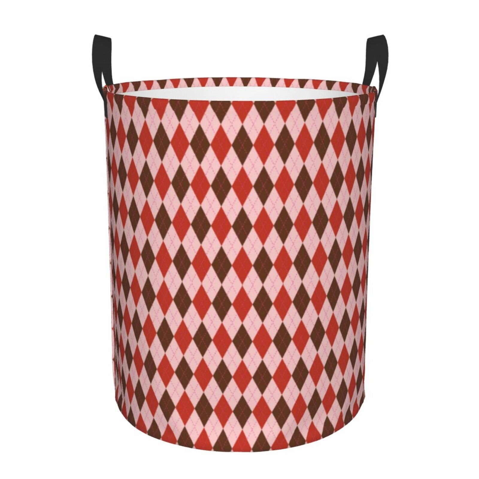 Vsdgher Red and Brown Squares Waterproof Round Collapsible Large ...