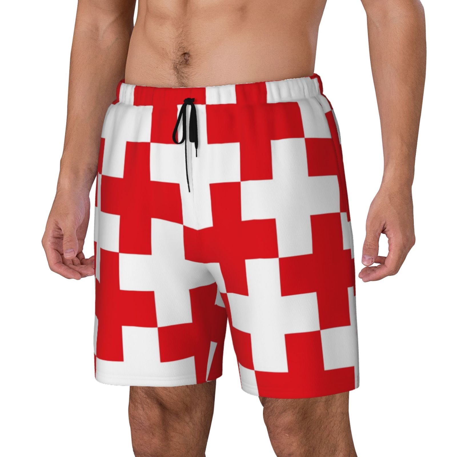 Vsdgher Red Cross 1 for Mens Swim Trunks with Compression Liner Swim ...