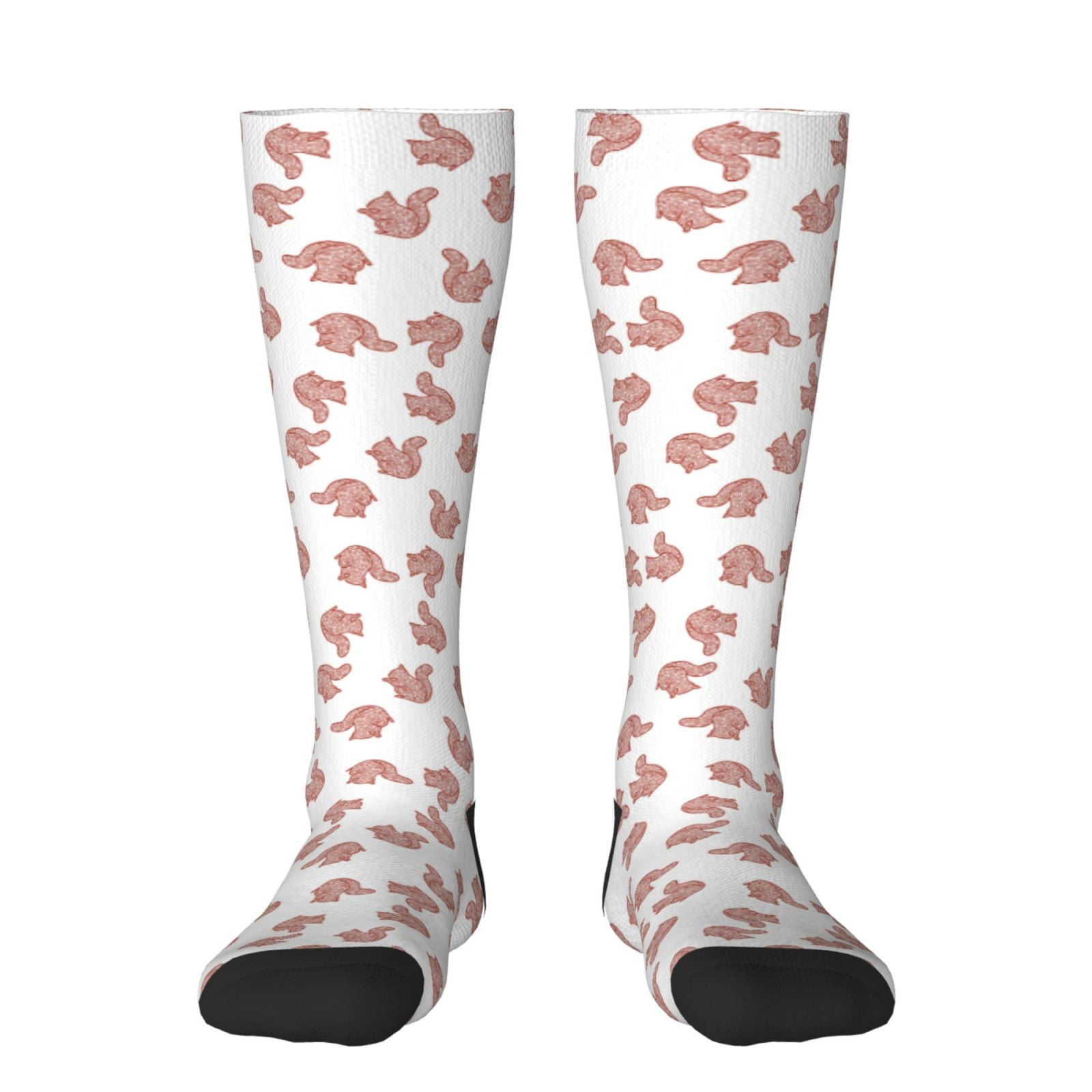 Vsdgher Red Fox Print Thigh High Socks Extra Long Stretchy Sock Women ...