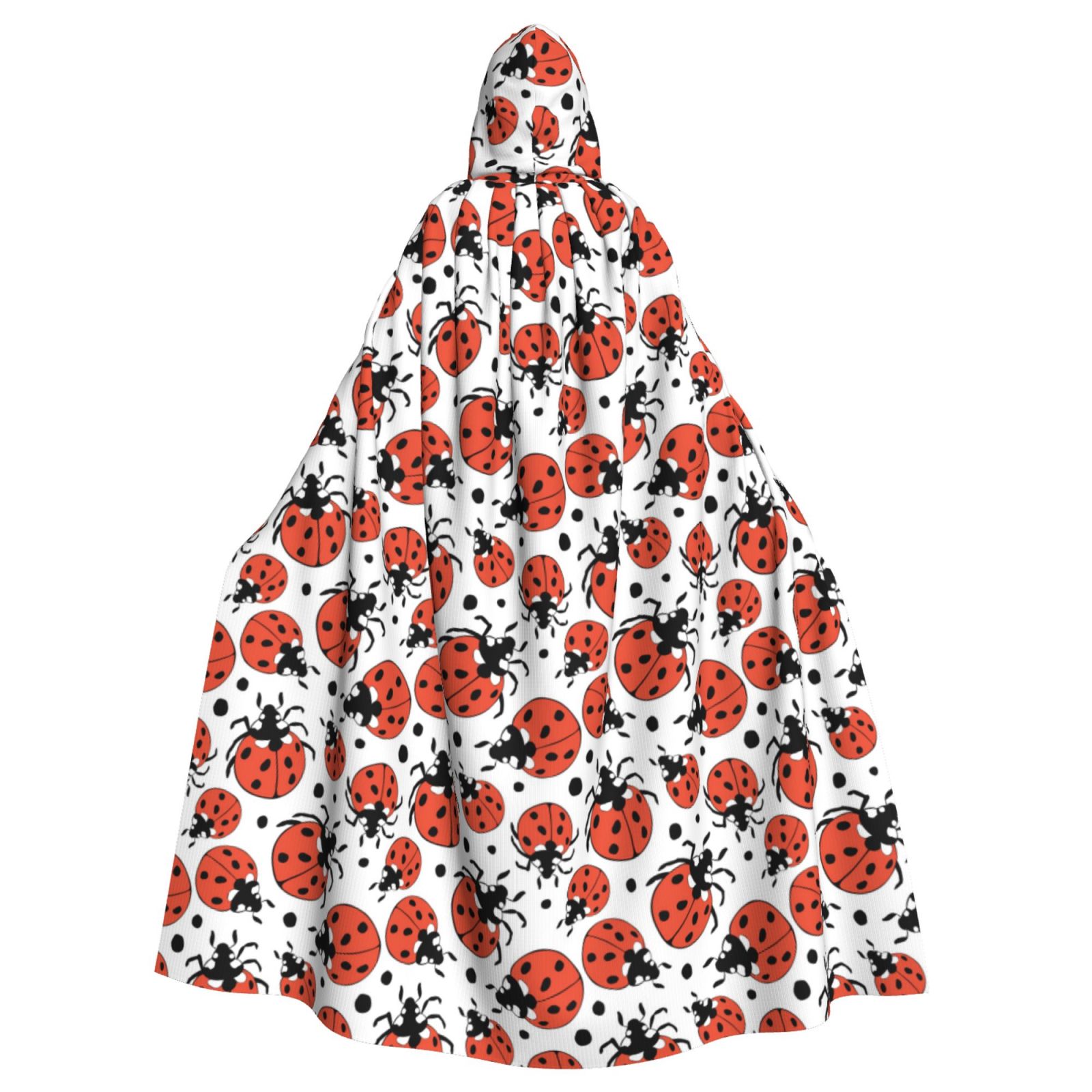 Vsdgher Red Ladybugs CloakUnisex Full Length Hooded Robe Cloak Long ...