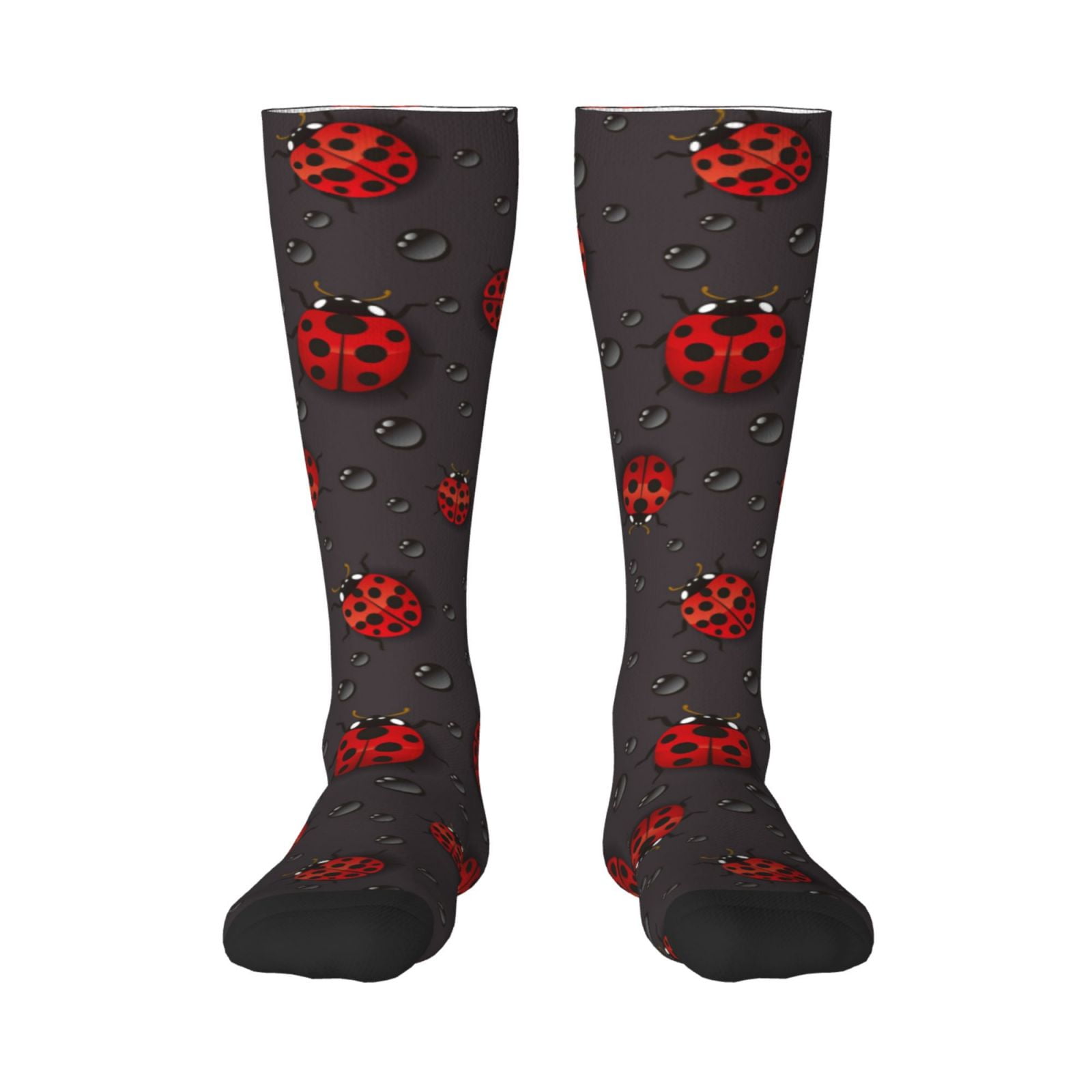 Vsdgher Red Ladybugs Print Thigh High Socks Extra Long Stretchy Sock ...