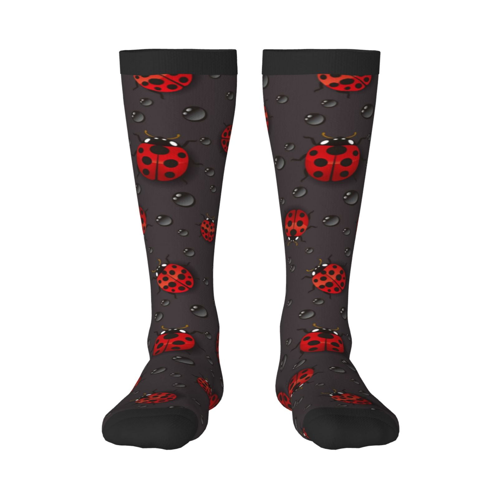 Vsdgher Red Ladybugs Print Thigh High Socks Extra Long Stretchy Sock ...