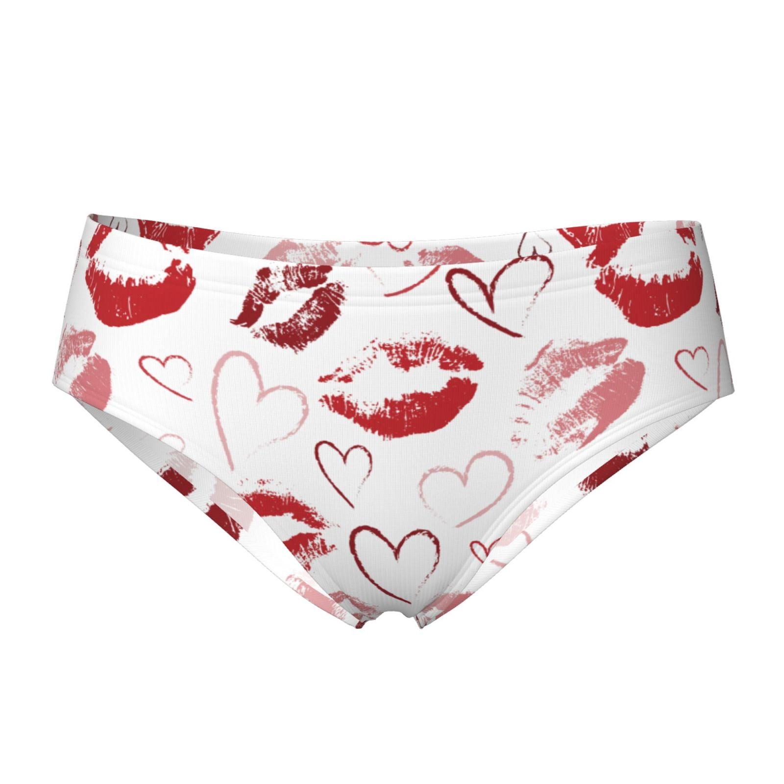 Vsdgher Red Lips Pattern Women's Underwear Low Waisted Full Coverage ...
