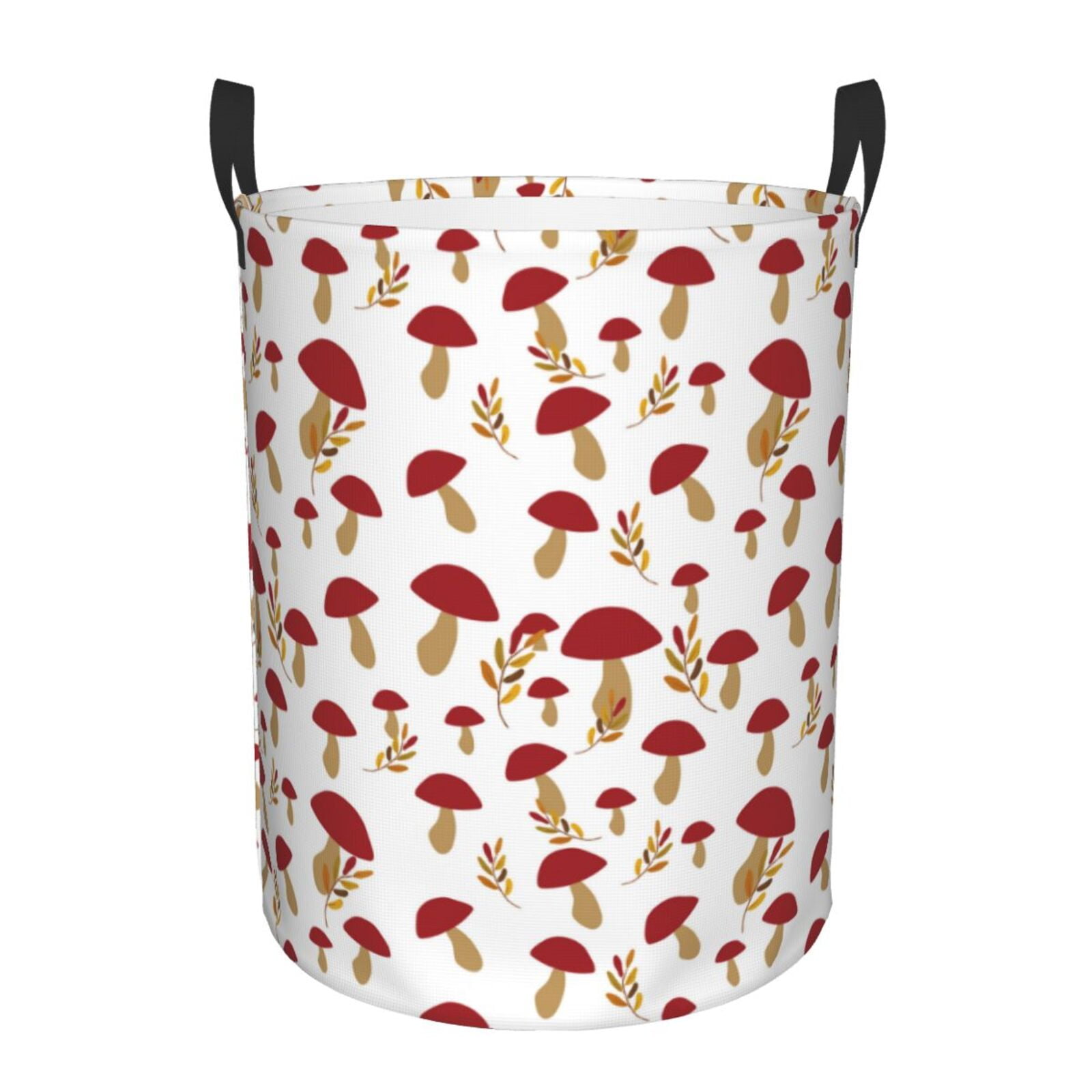 Vsdgher Red Mushroom Waterproof Round Collapsible Large Laundry Basket ...