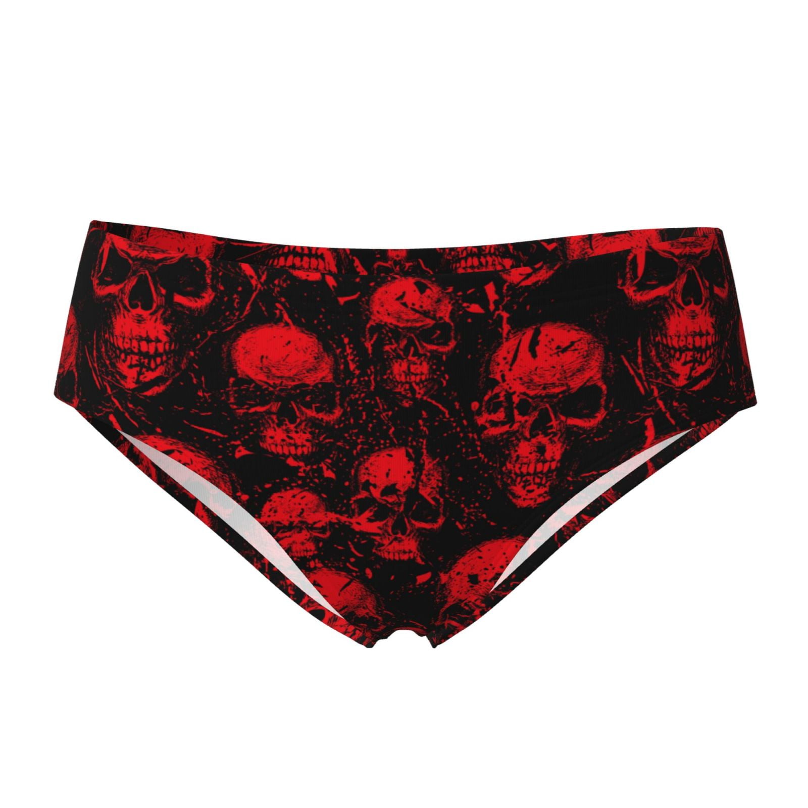 Vsdgher Red Skulls Pattern Women's Underwear Low Waisted Full Coverage ...