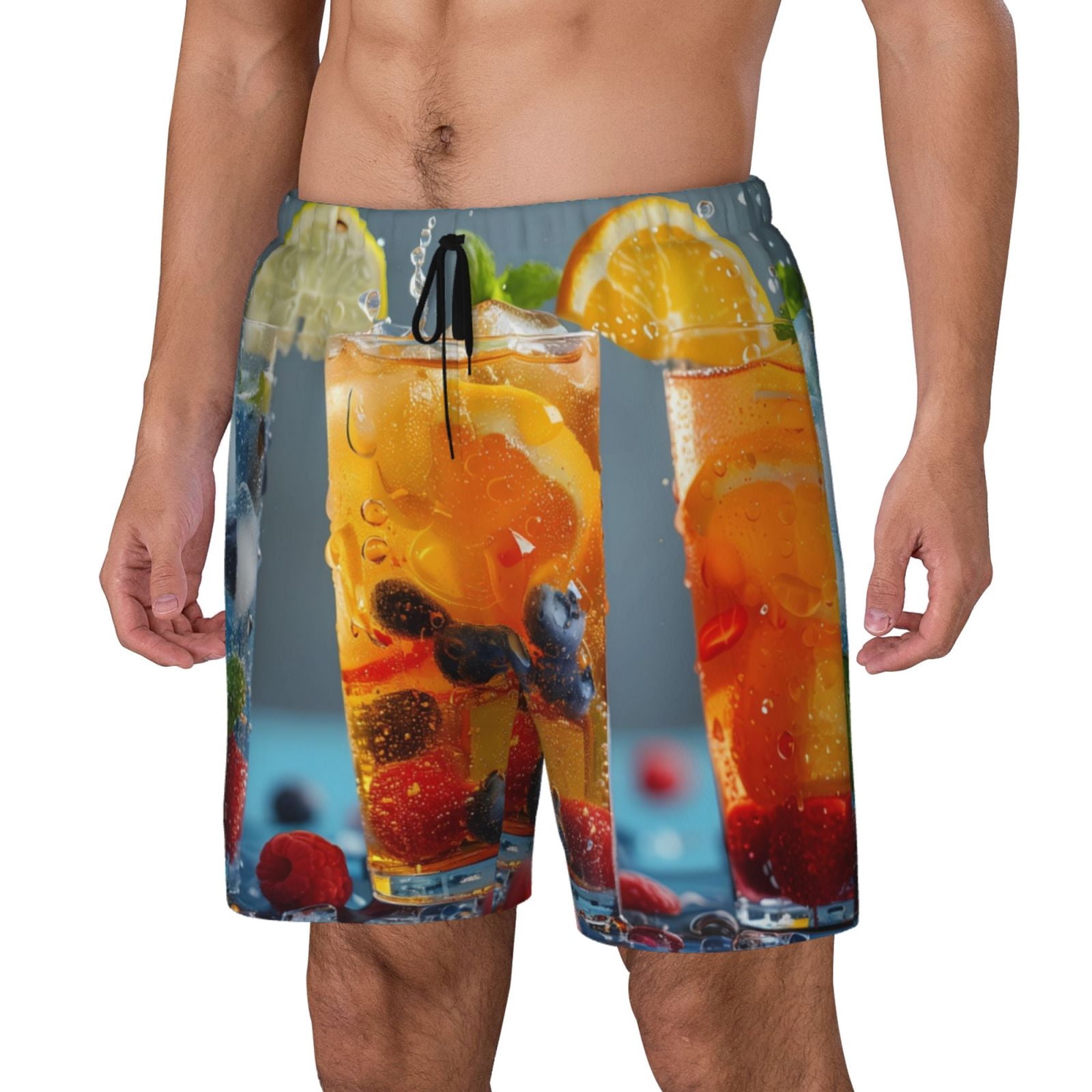 Vsdgher Refreshing Fruit Infused Drinks for Mens Swim Trunks with ...