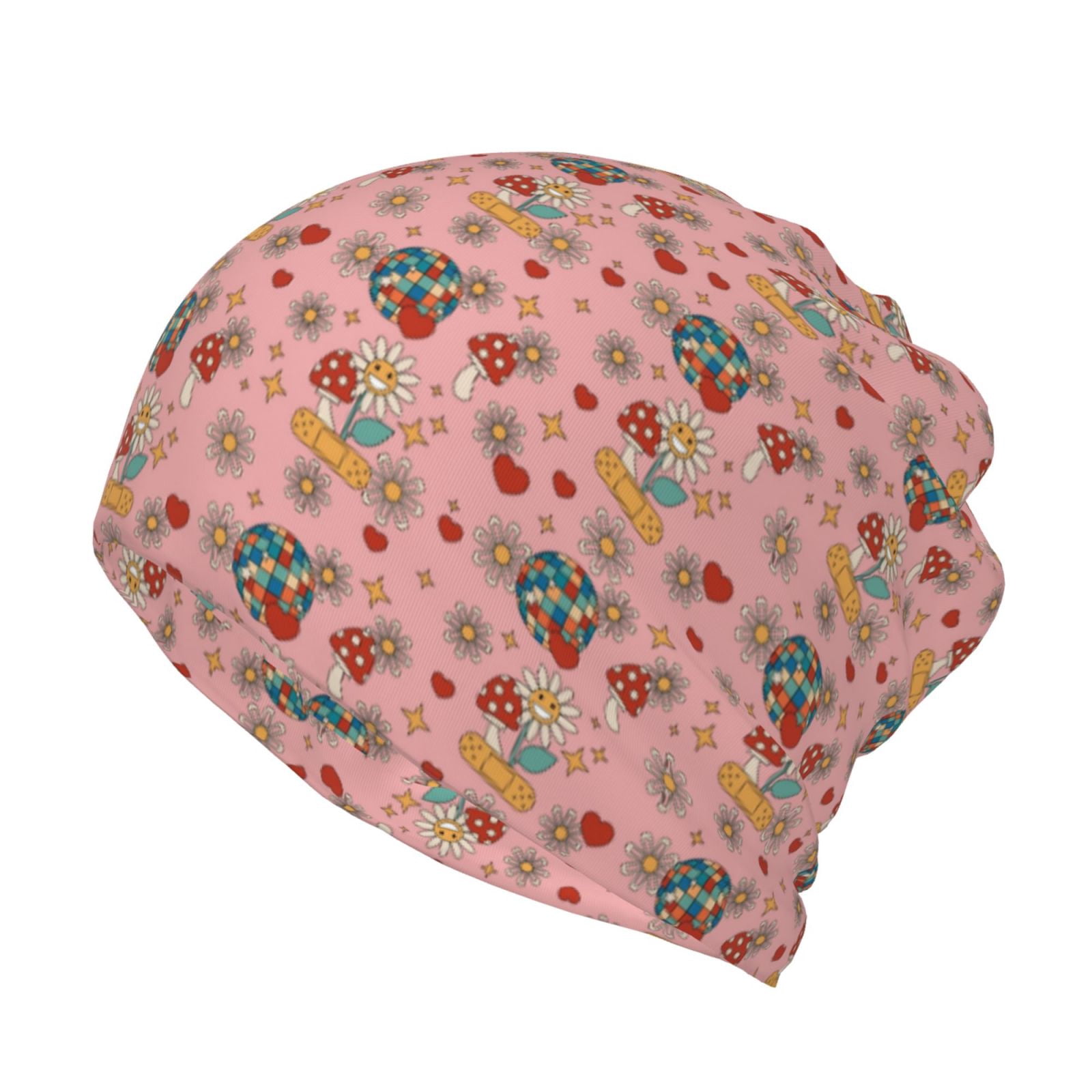 Vsdgher Retro 70s 60s Hippie Flower Slouchy Beanie Hat for Men/Women ...