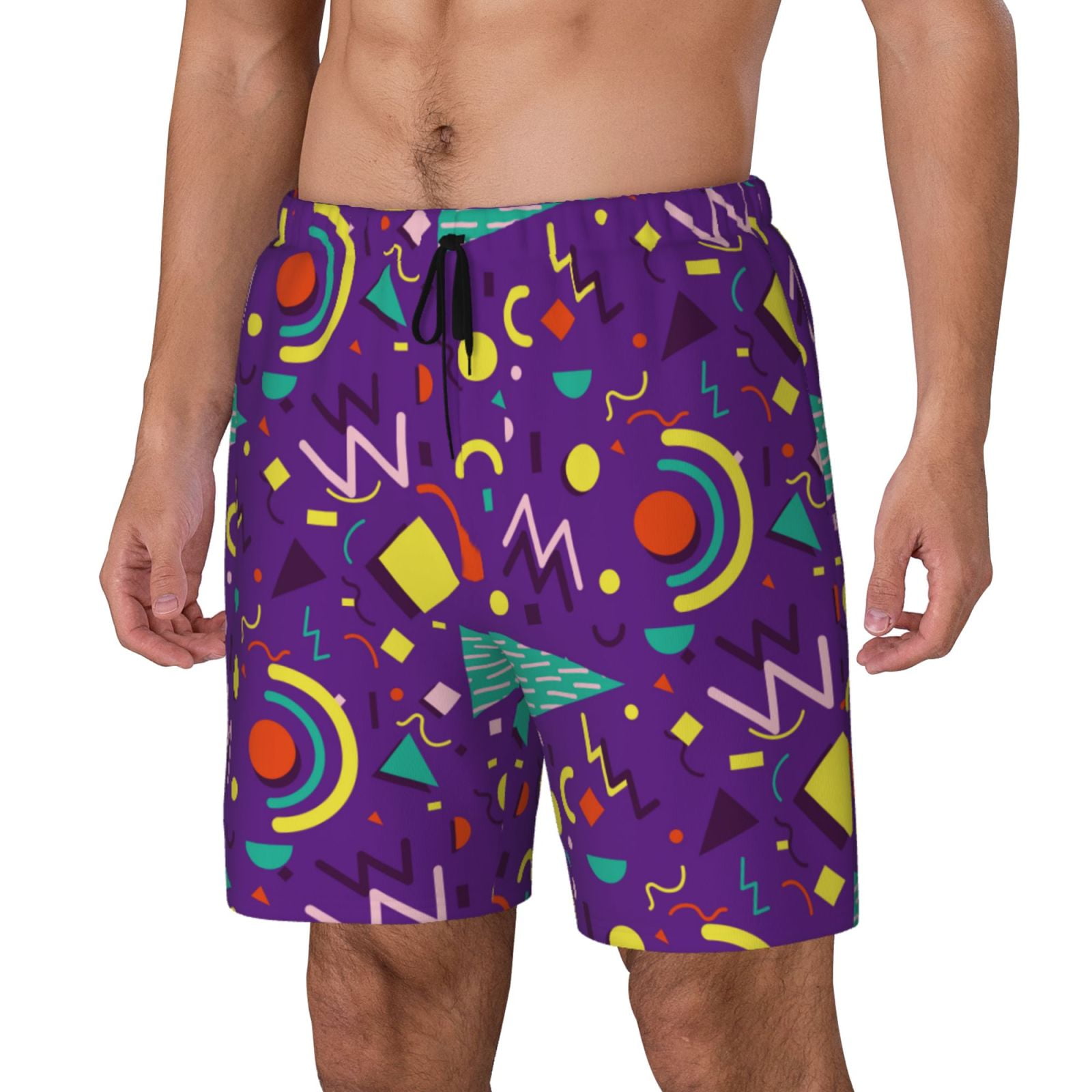 Vsdgher Retro 80s Style for Mens Swim Trunks with Compression Liner ...