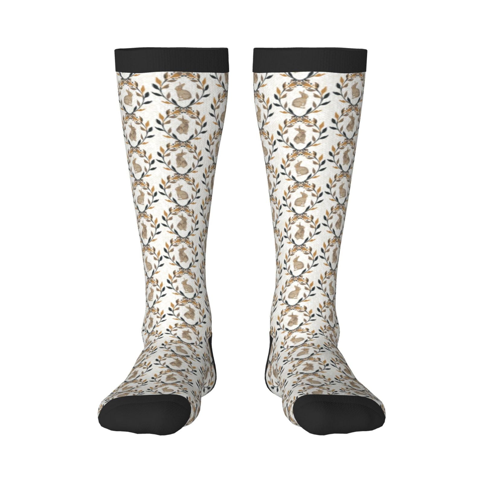 Vsdgher Retro Bunny Print Thigh High Socks Extra Long Stretchy Sock ...