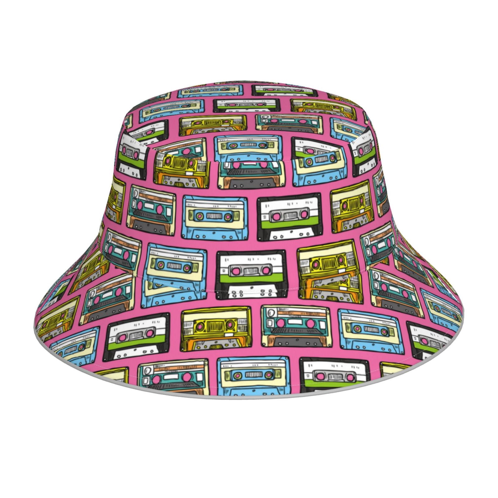 Vsdgher Retro Cassette Print Bucket Hat for Men&Women Bucket Hat ...