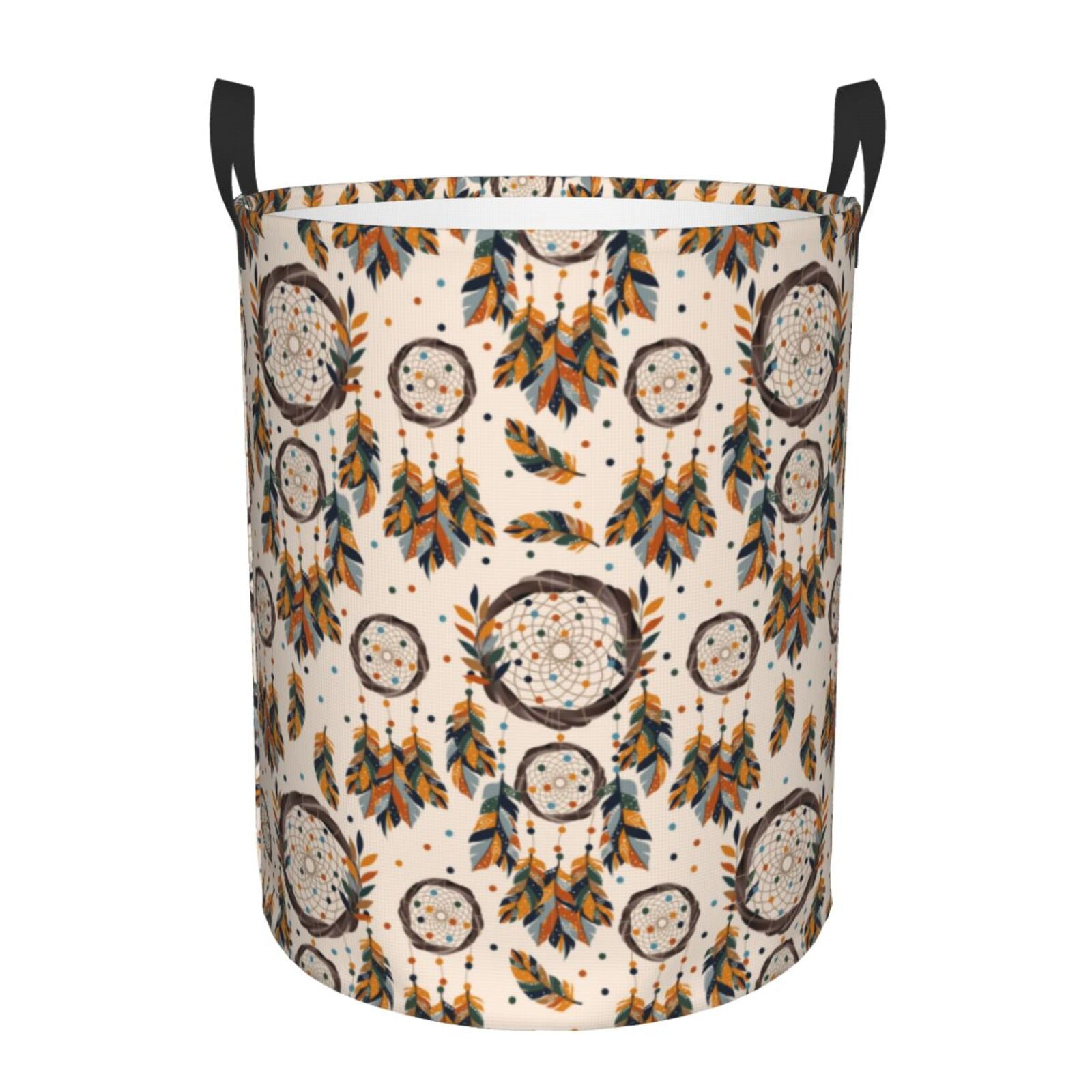 Vsdgher Retro Dreamcatcher Waterproof Round Large Laundry Basket -Toy ...
