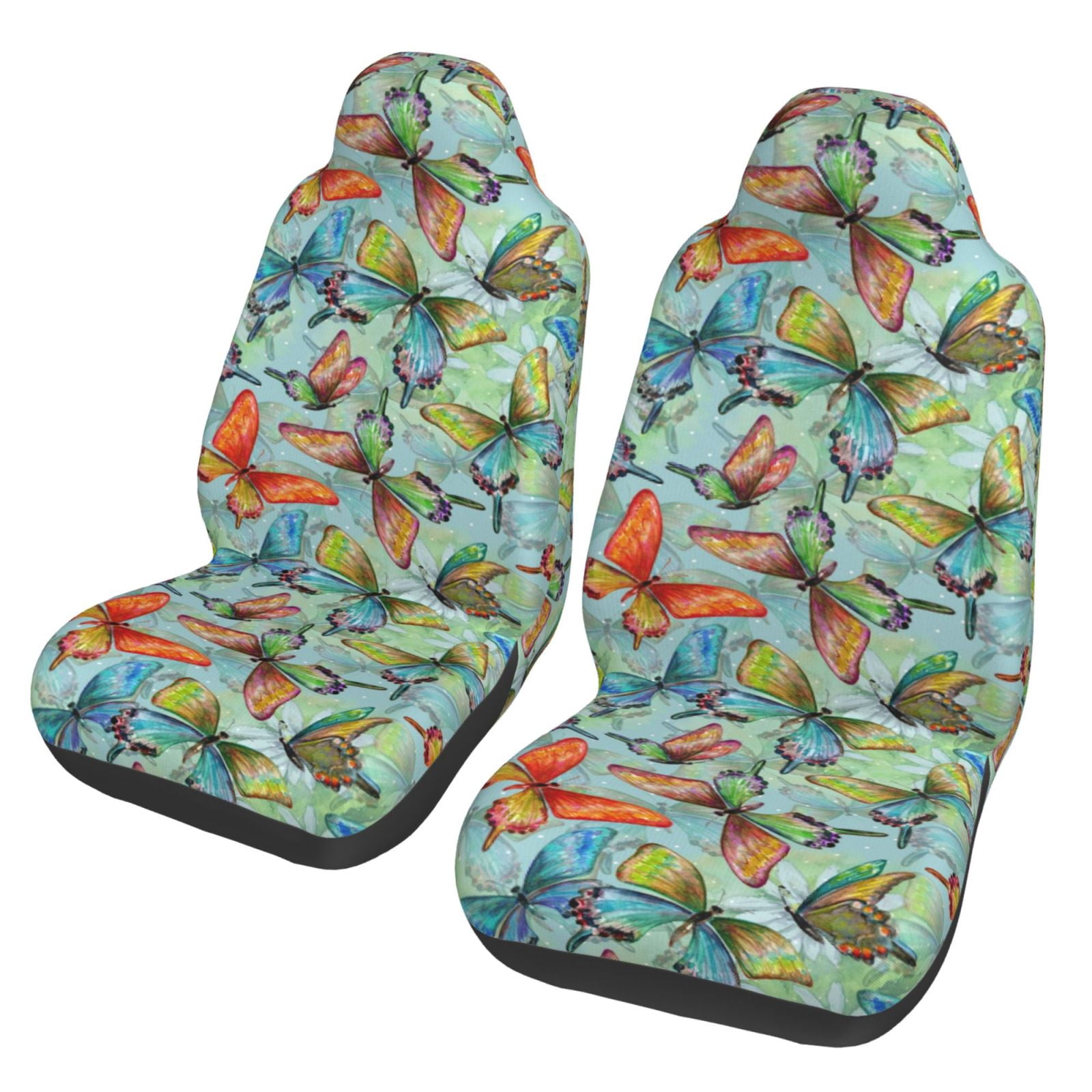 Vsdgher Retro Flying Butterflies Automotive Seat Covers for Cars Trucks ...