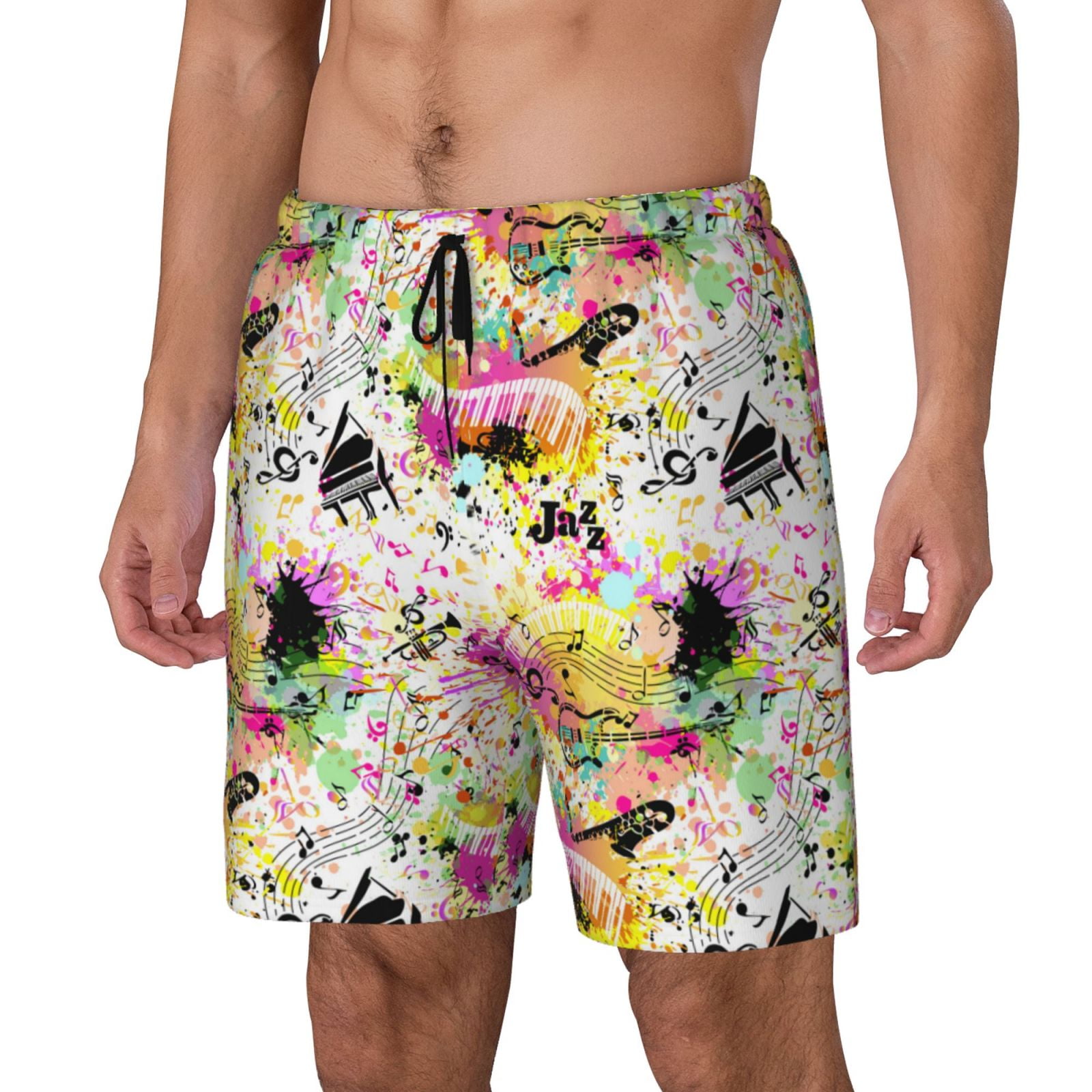 Vsdgher Retro Musical for Mens Swim Trunks with Compression Liner Swim ...