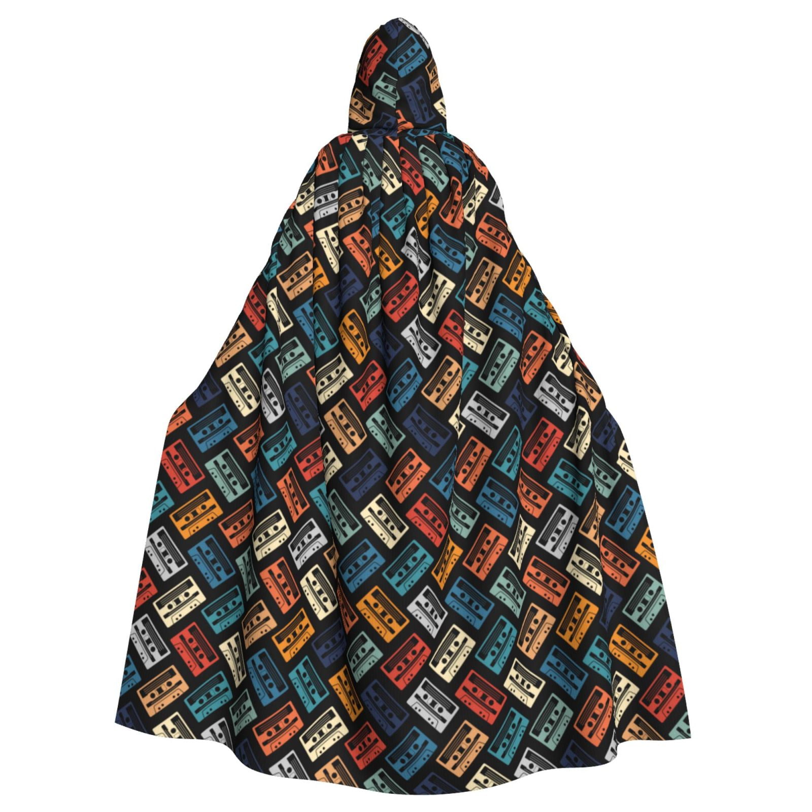 Vsdgher Retro Tape CloakUnisex Full Length Hooded Robe Cloak Long Cape ...