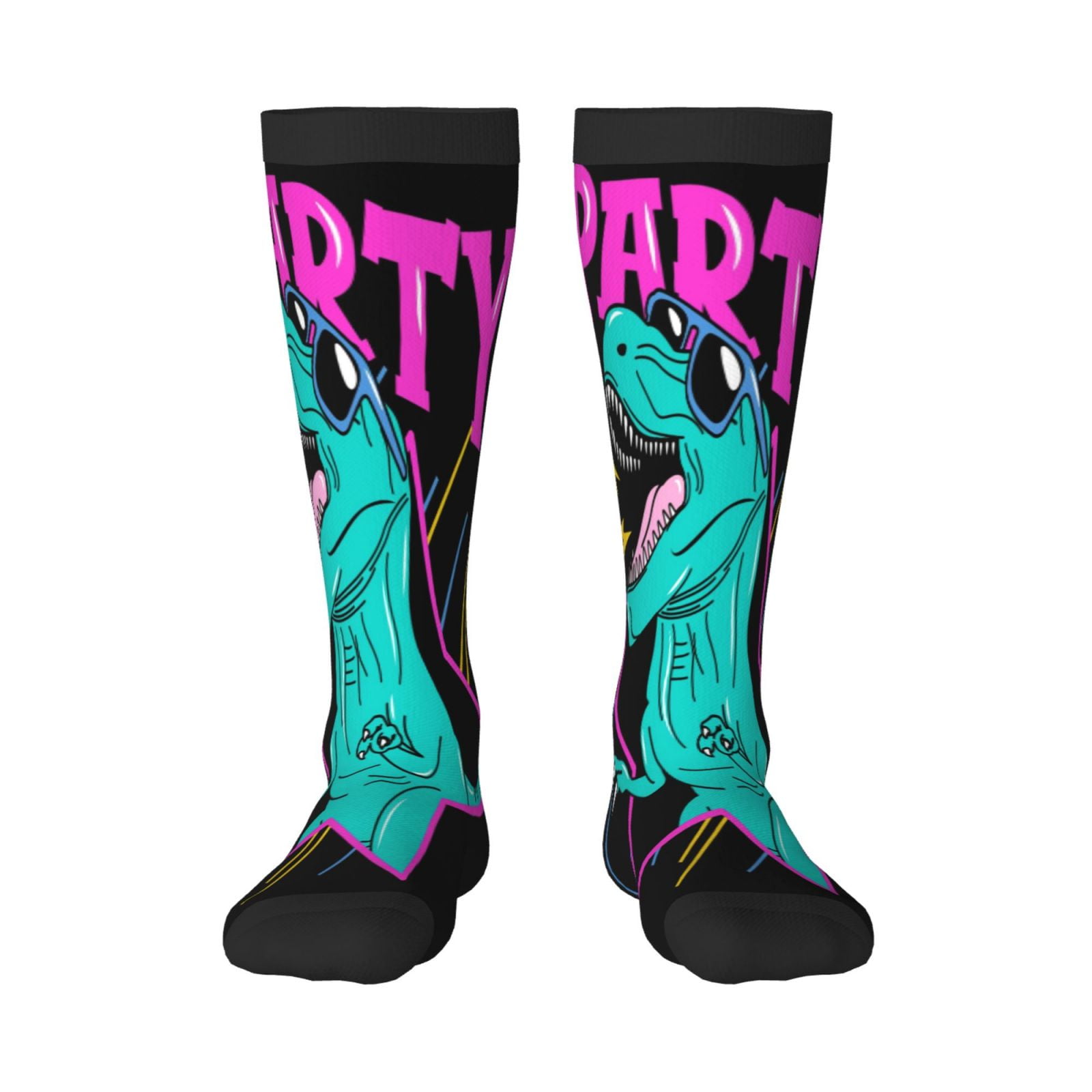 Vsdgher Rex Dinosaur With Sunglasses Print Thigh High Socks Extra Long ...