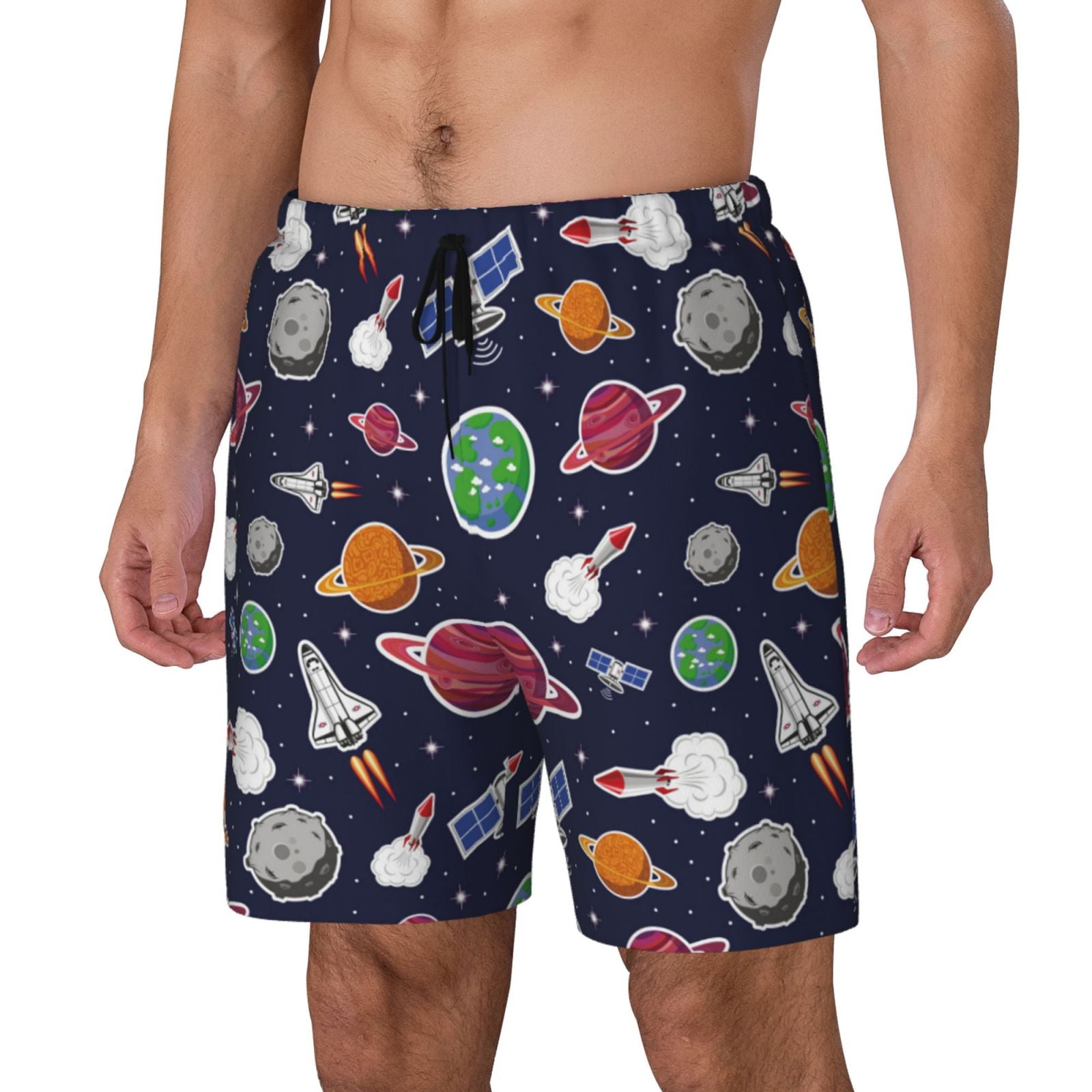Vsdgher Rocket Satellite for Mens Swim Trunks with Compression Liner ...