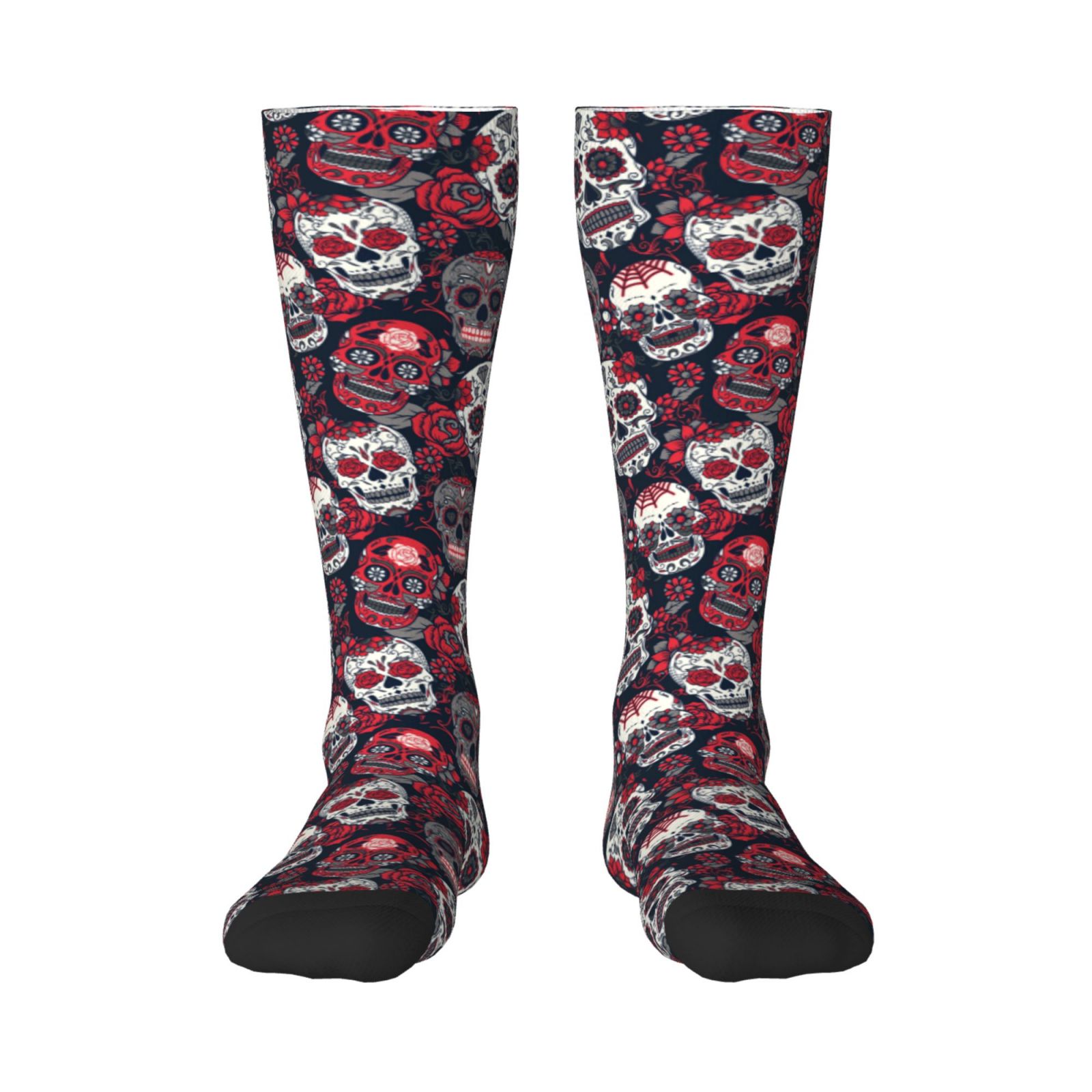 Vsdgher Rose Flowers Print Thigh High Socks Extra Long Stretchy Sock ...
