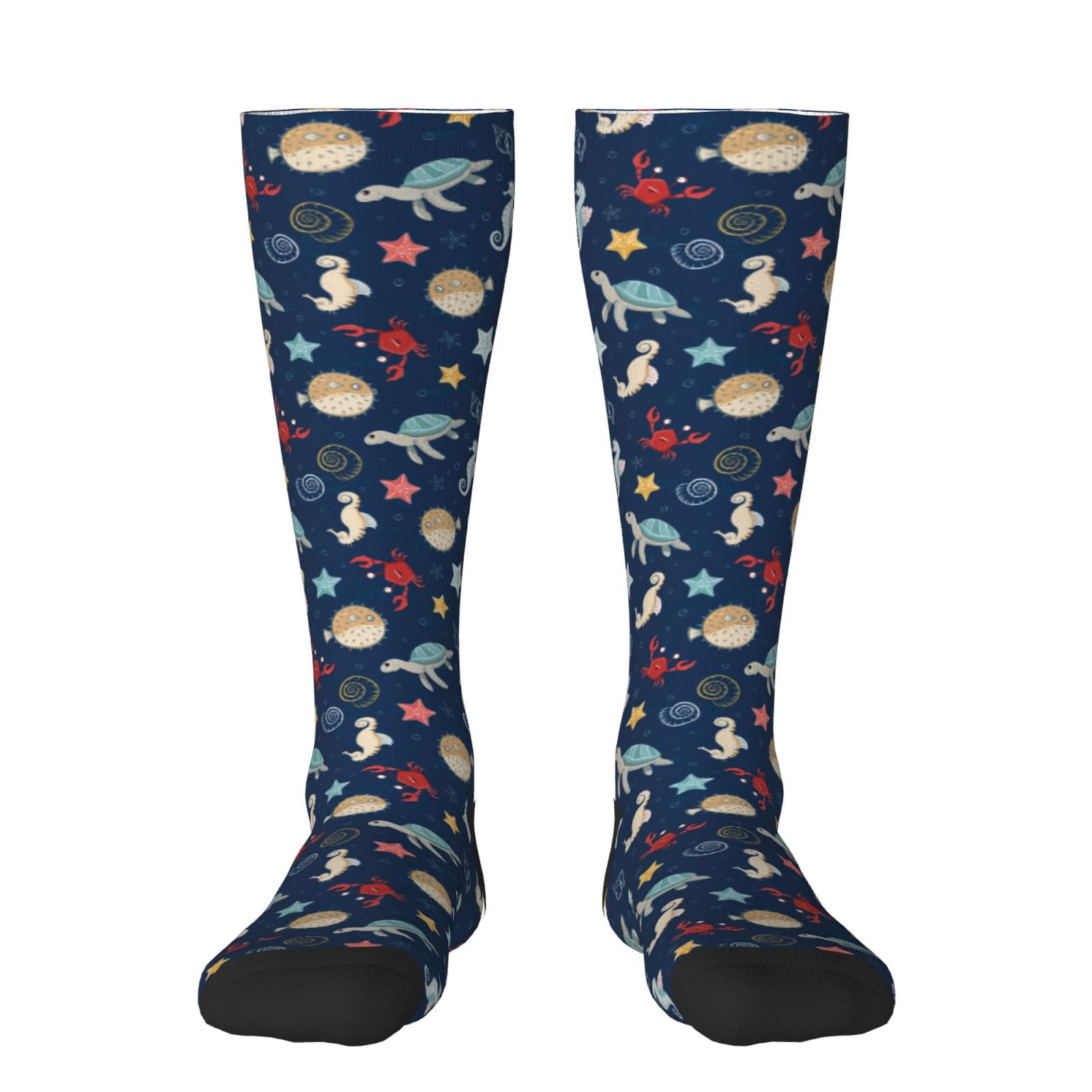 Vsdgher Sea Creatures Print Thigh High Socks Extra Long Stretchy Sock ...