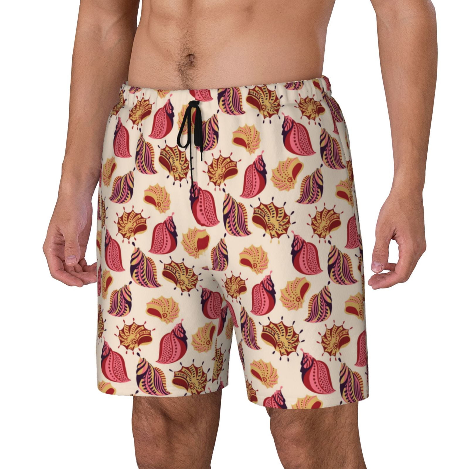 Vsdgher Sea Shells for Mens Swim Trunks with Compression Liner Swim ...
