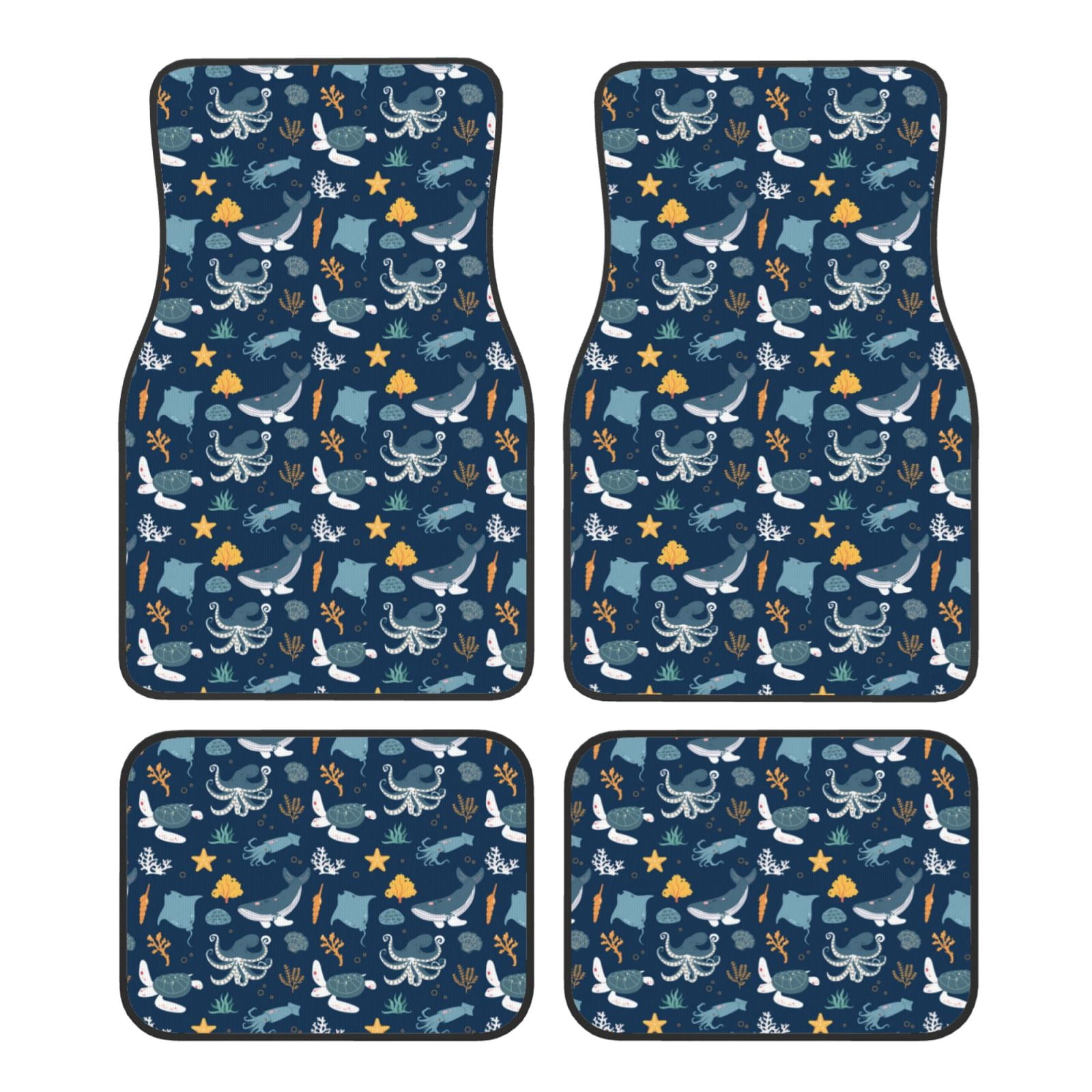 Vsdgher Sea Turtle Car Foot Mat Set of 4 Pieces Universal Floor Liner ...