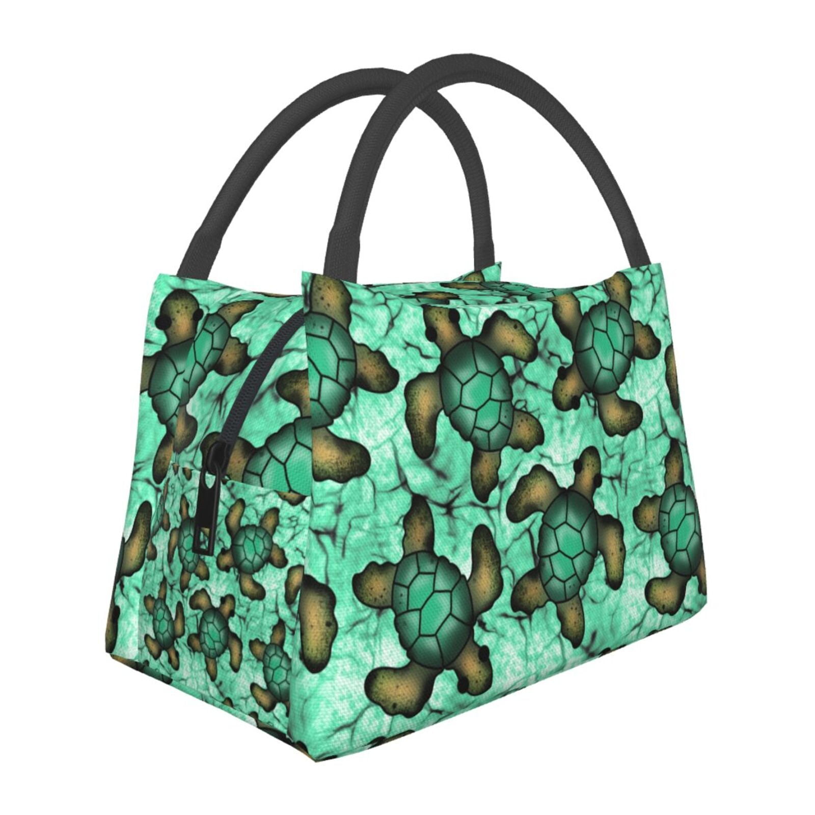 Vsdgher Sea Turtle Print Insulated Reusable Bags with Sturdy Zipper and ...