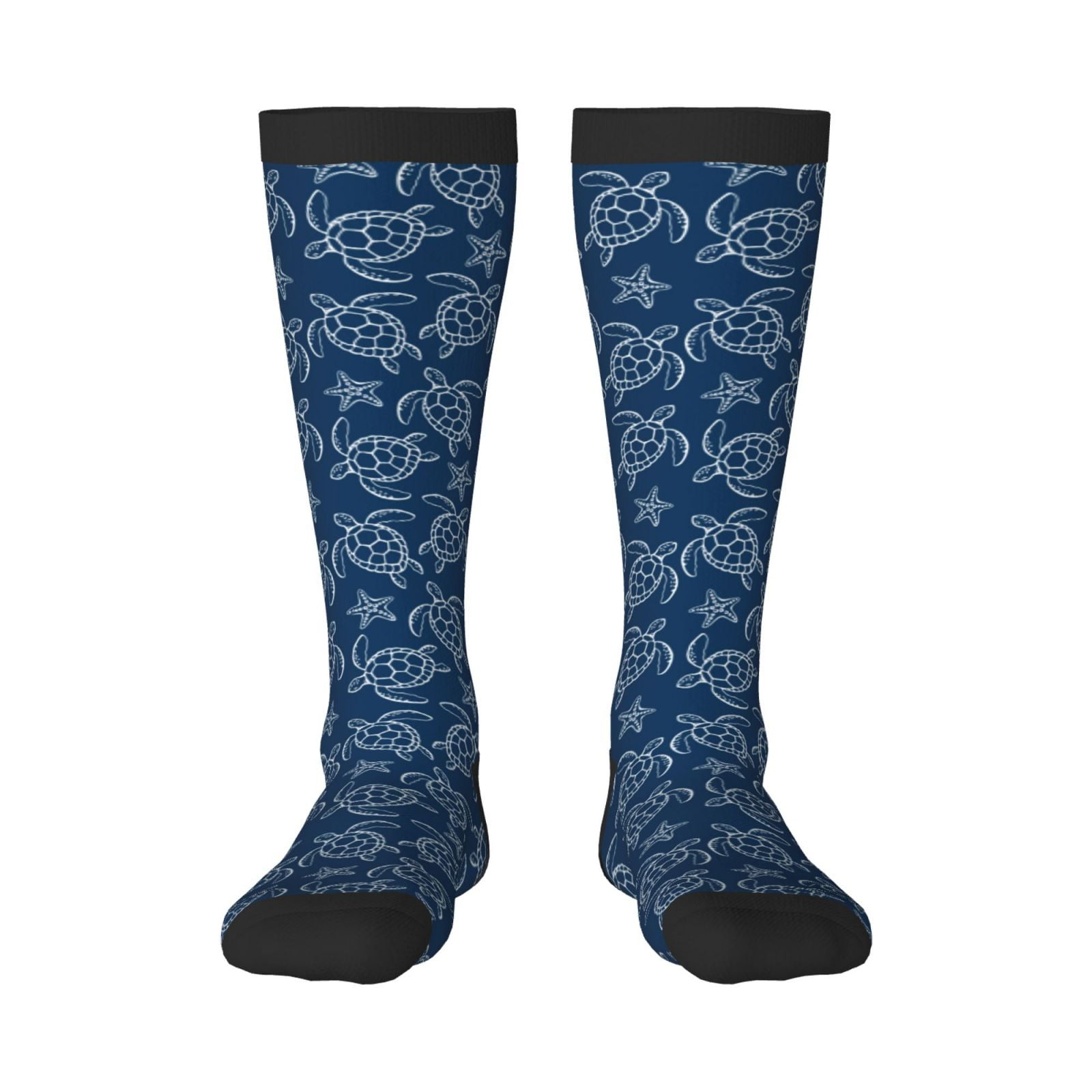 Vsdgher Sea Turtle Print Thigh High Socks Extra Long Stretchy Sock ...
