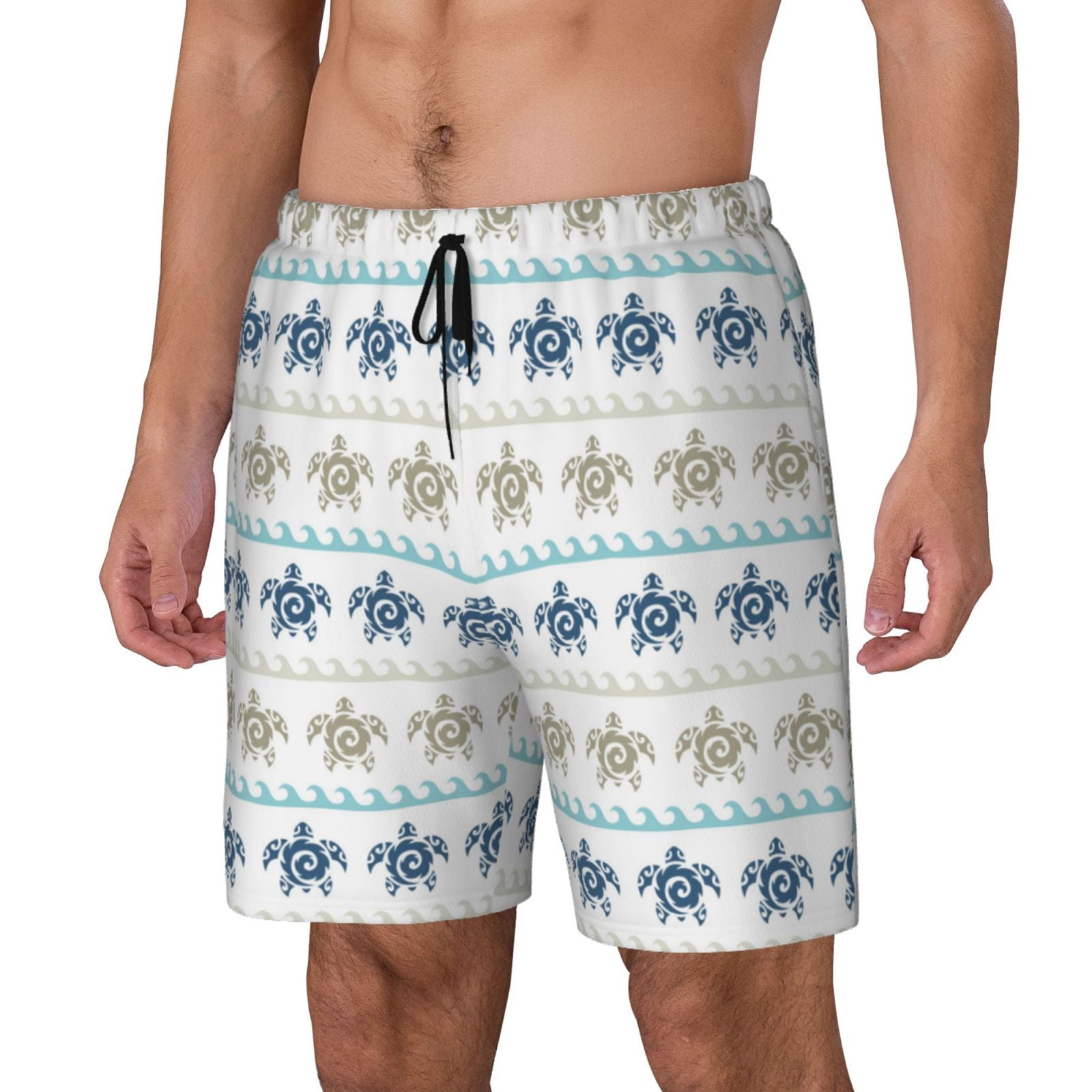 Vsdgher Sea Turtle for Mens Swim Trunks with Compression Liner Swim ...