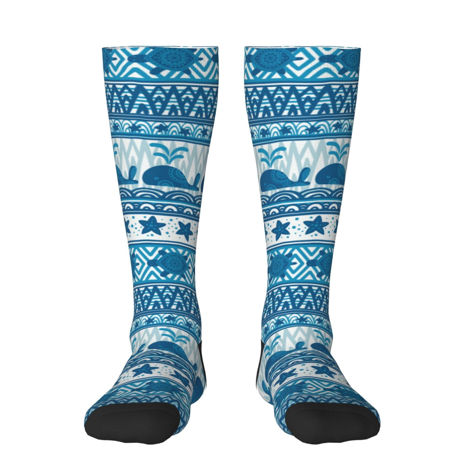 Vsdgher Sea Underwater Animals Print Thigh High Socks Extra Long ...