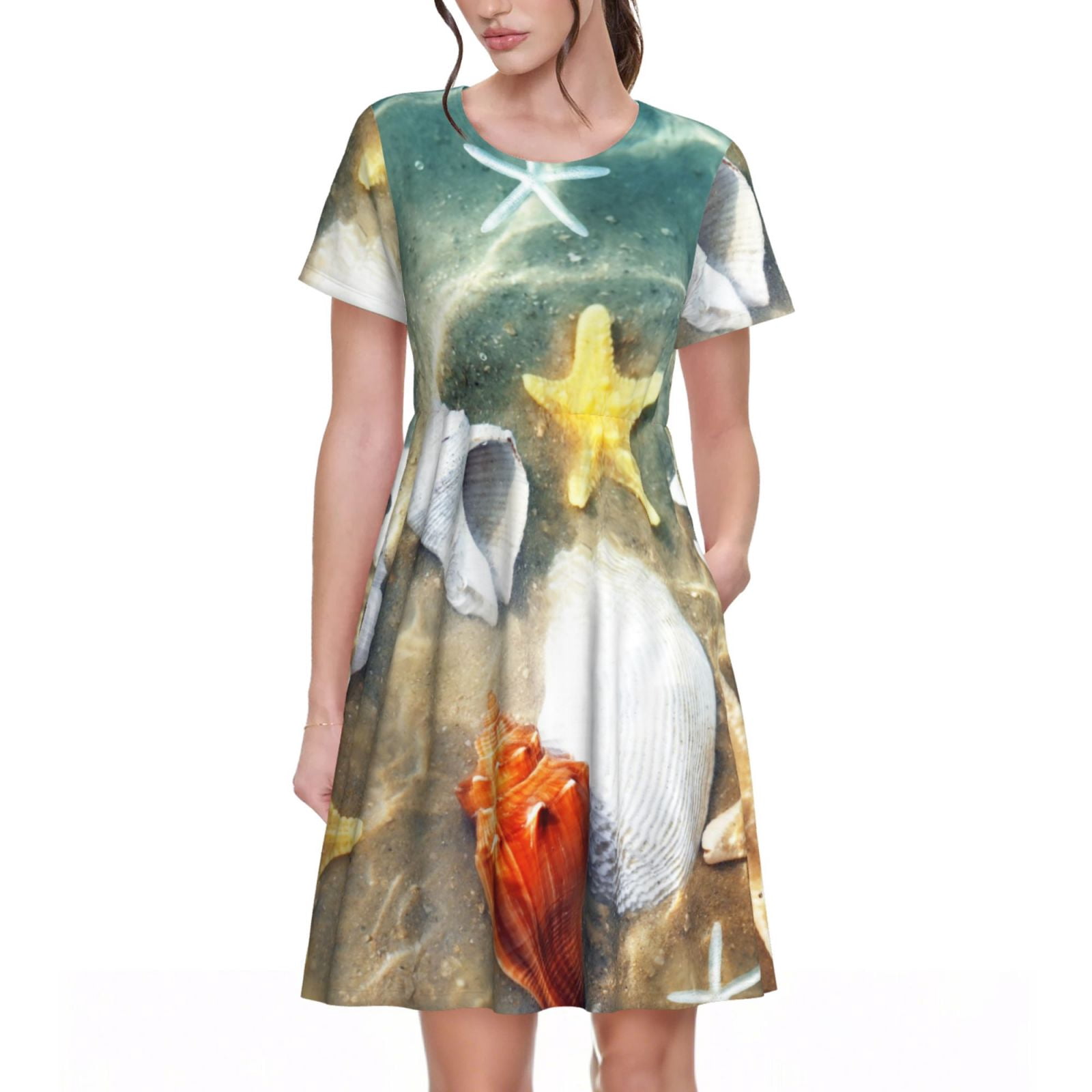 Vsdgher Seashell On The Beach for Womens Summer 2025 Casual Midi Maxi ...
