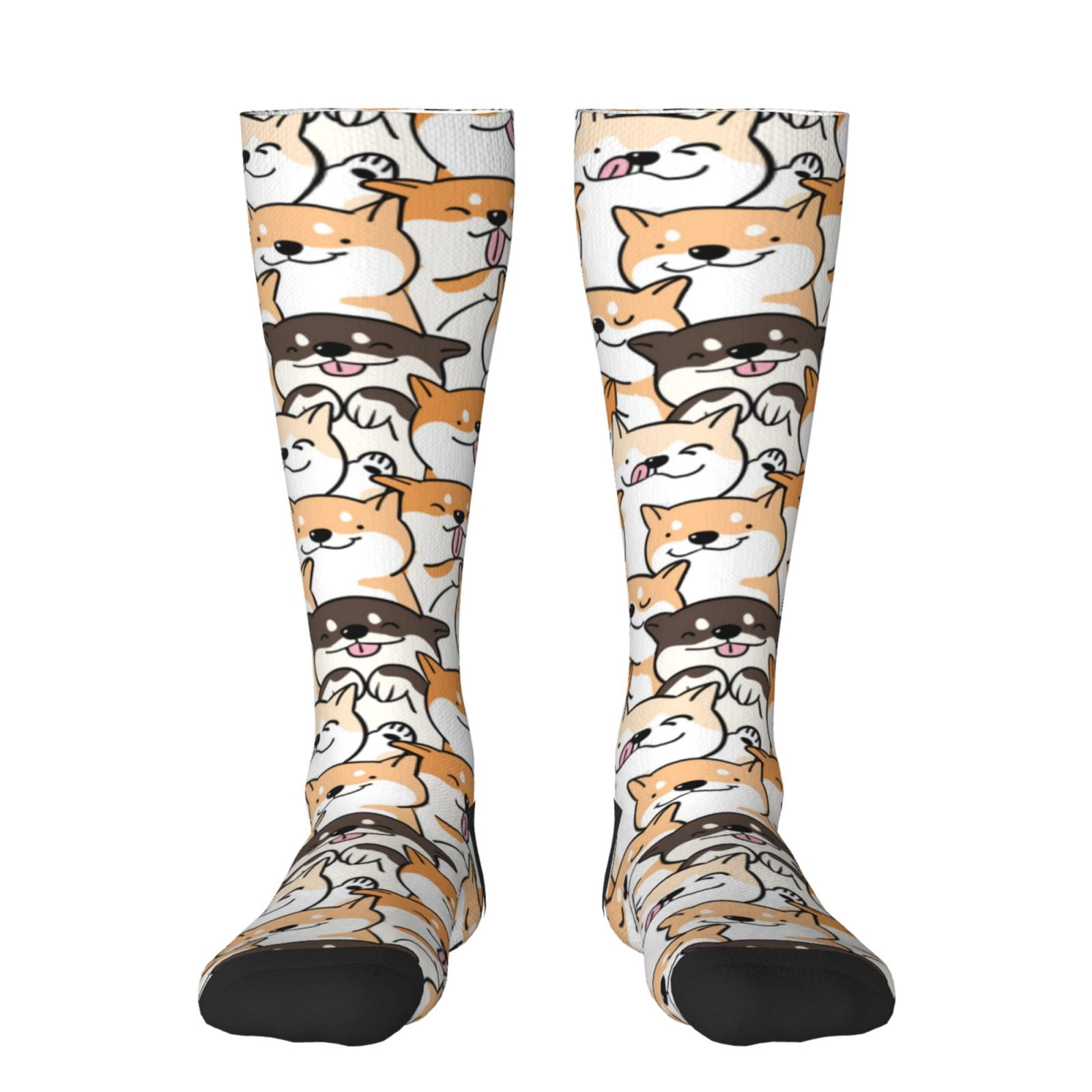 Vsdgher Shiba Inu Dog Print Thigh High Socks Extra Long Stretchy Sock ...