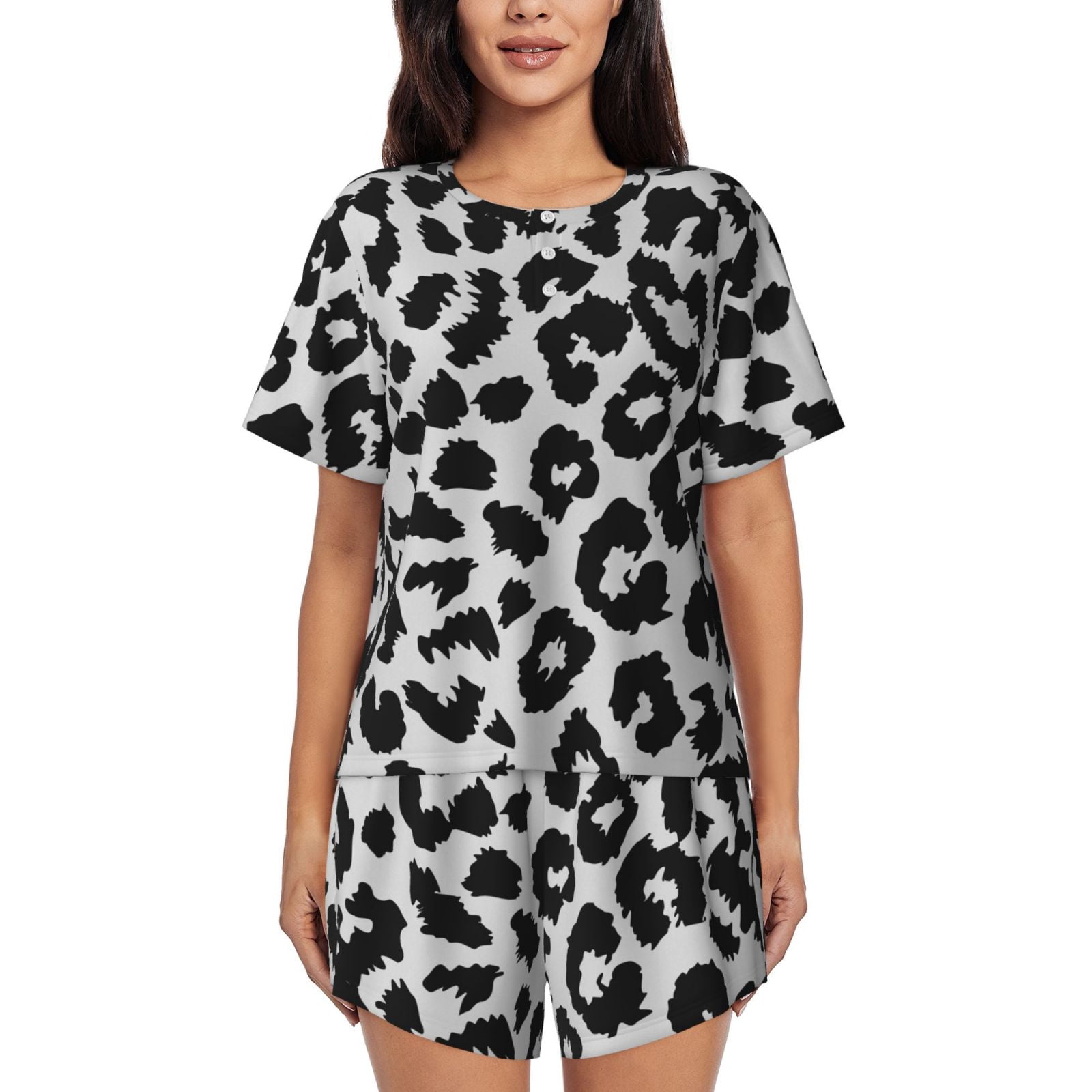 Vsdgher Similar To Leopard Print Pattern Womens Pajamas 2 Piece Short ...