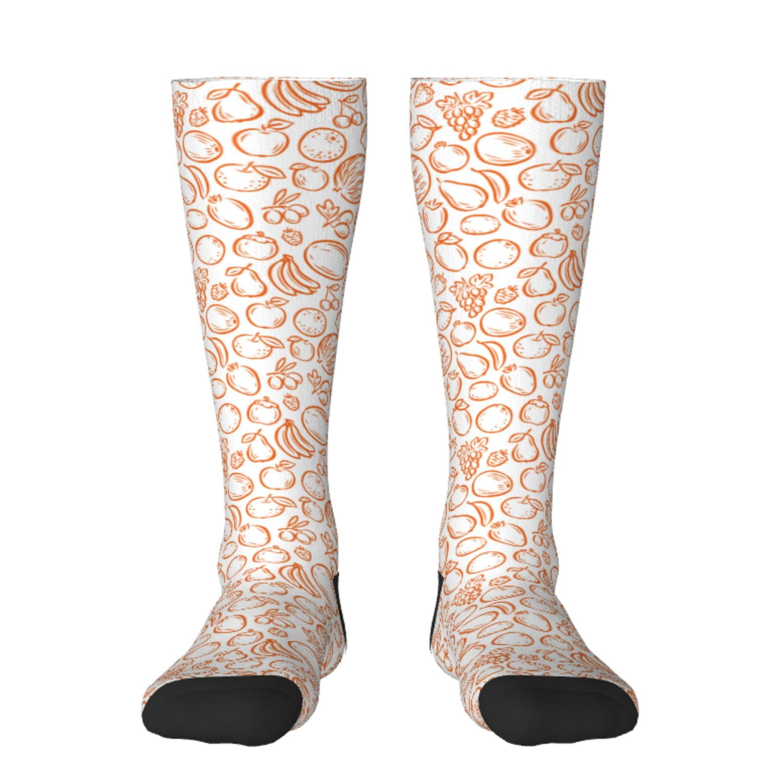 Vsdgher Simple Fruit Print Thigh High Socks Extra Long Stretchy Sock ...