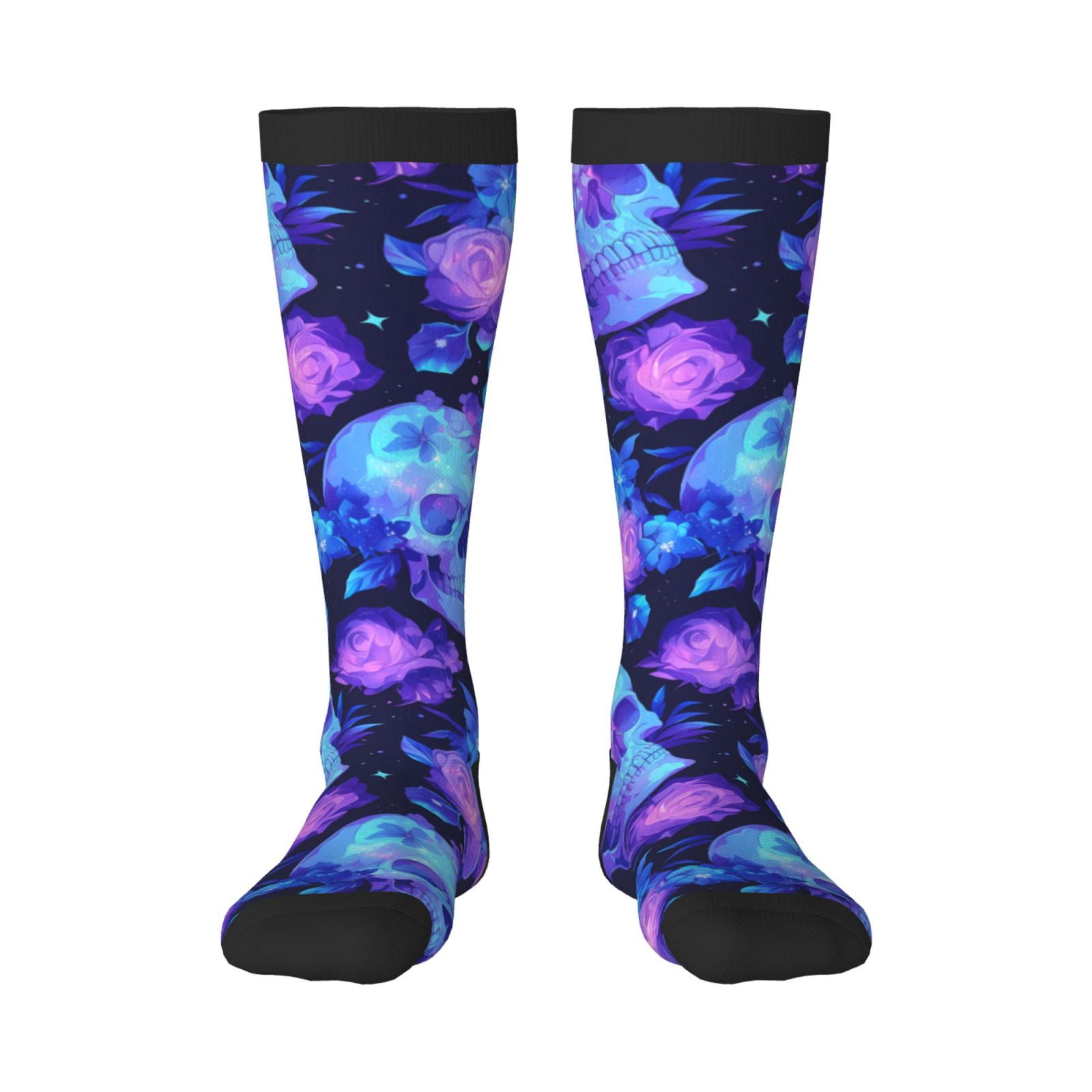 Vsdgher Skull flower star sky Print Thigh High Socks Extra Long ...