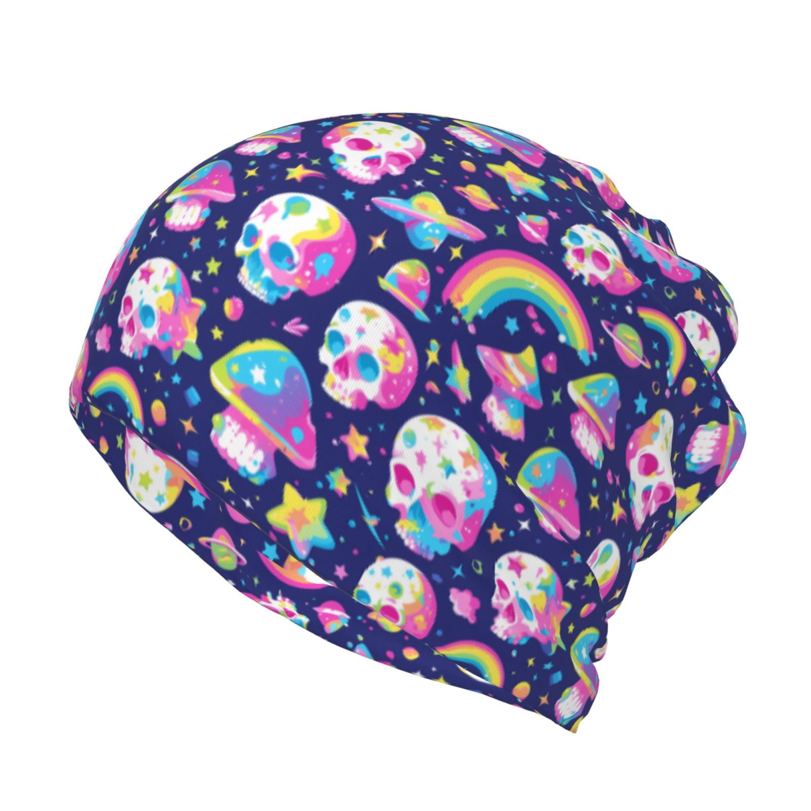 Vsdgher Skull mushroom rainbow space Slouchy Beanie Hat for Men/Women ...