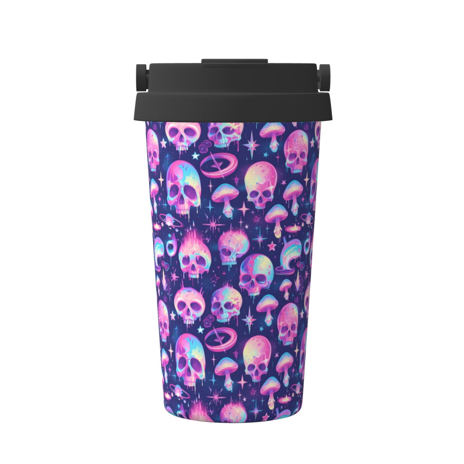 Vsdgher Skull rainbow color Coffee Mug Pobtable To Stainless Steel ...