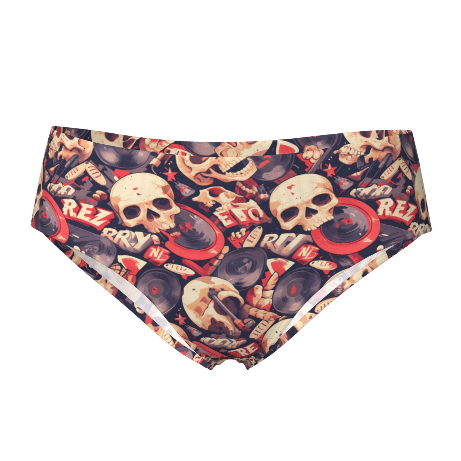 Vsdgher Skull rock record artist Pattern Women's Underwear Low Waisted ...
