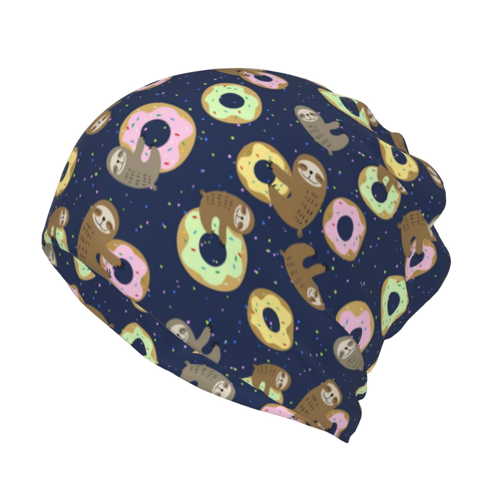 Vsdgher Sloth with Donuts Slouchy Beanie Hat for Men/Women, Skull Cap ...